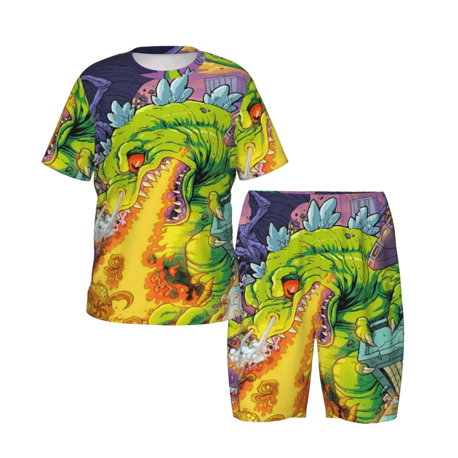 Kids Rugrats Pajama Set Kids Cartoon Tee Shirt And Short Set 2PCS Short ...