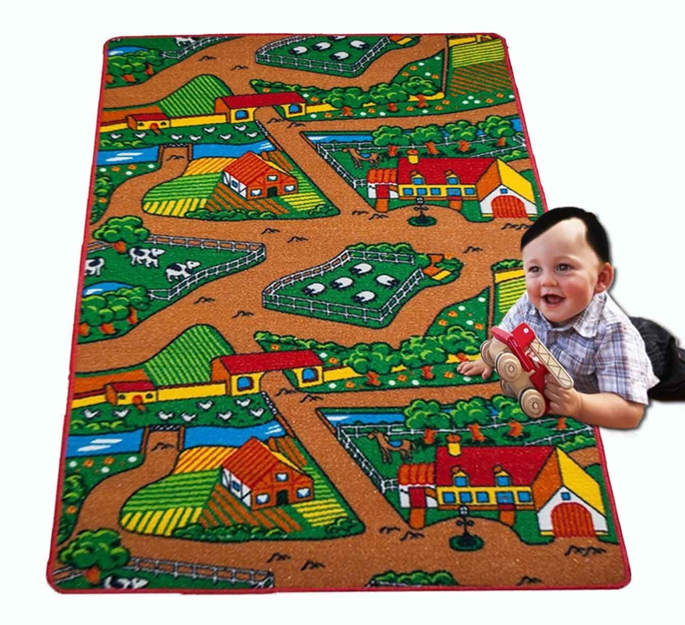 Kids Rugs Farm Country 3' X 5' Childrens Fun Learning Carpet (39" x 56 ...