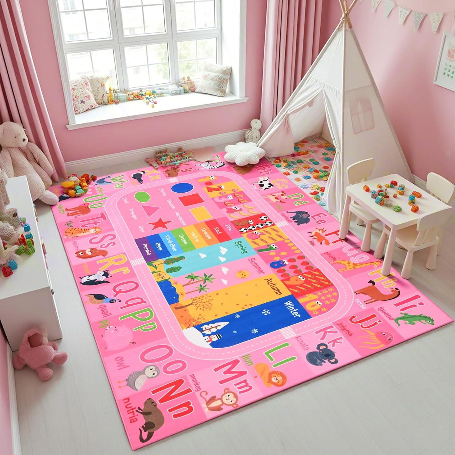 Kids Rugs for Playroom, 3x5 Feet Classroom Rug ABC Alphabet Numbers Rug ...