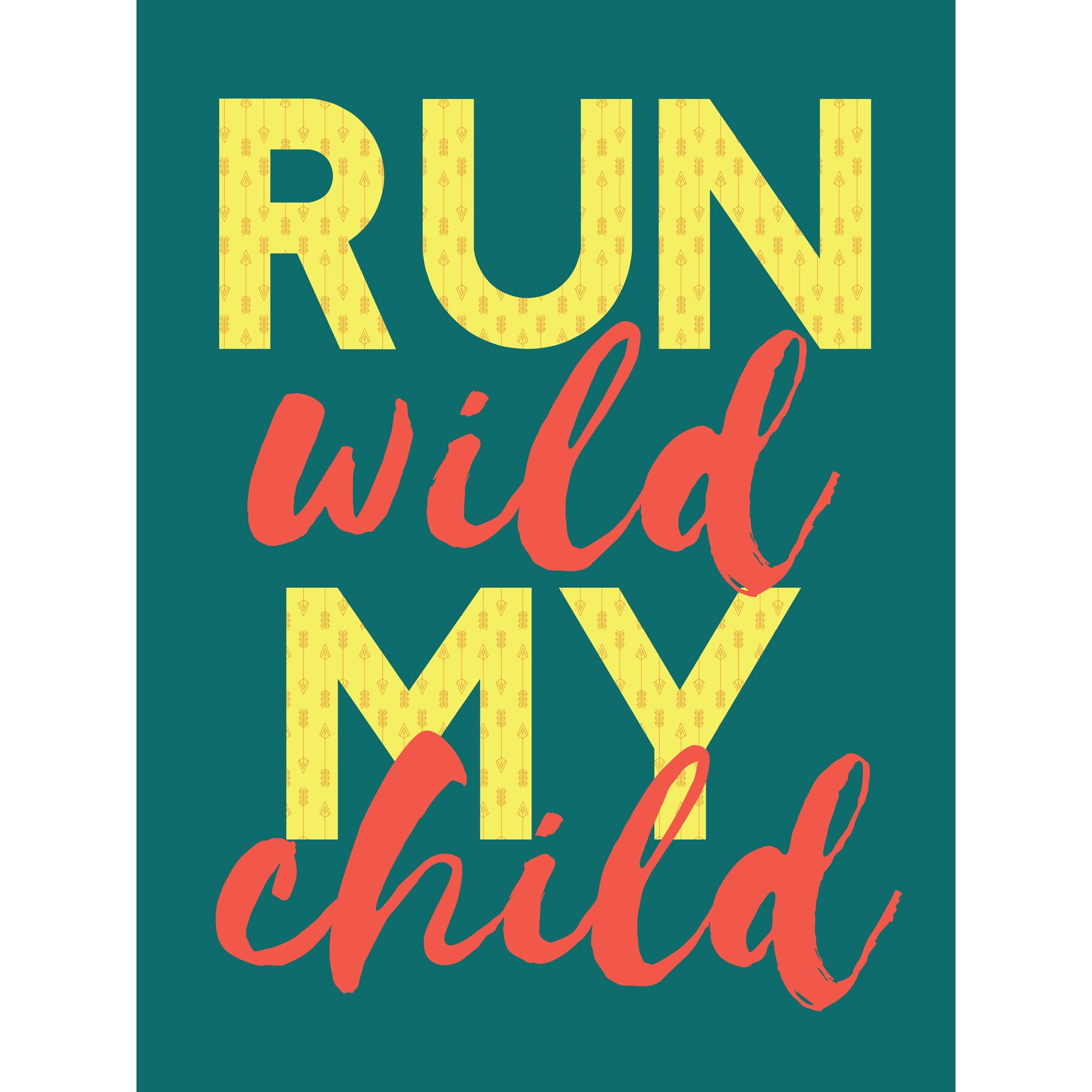 Kids Run Wild My Child Arrows Large Wall Art Print - Walmart.com