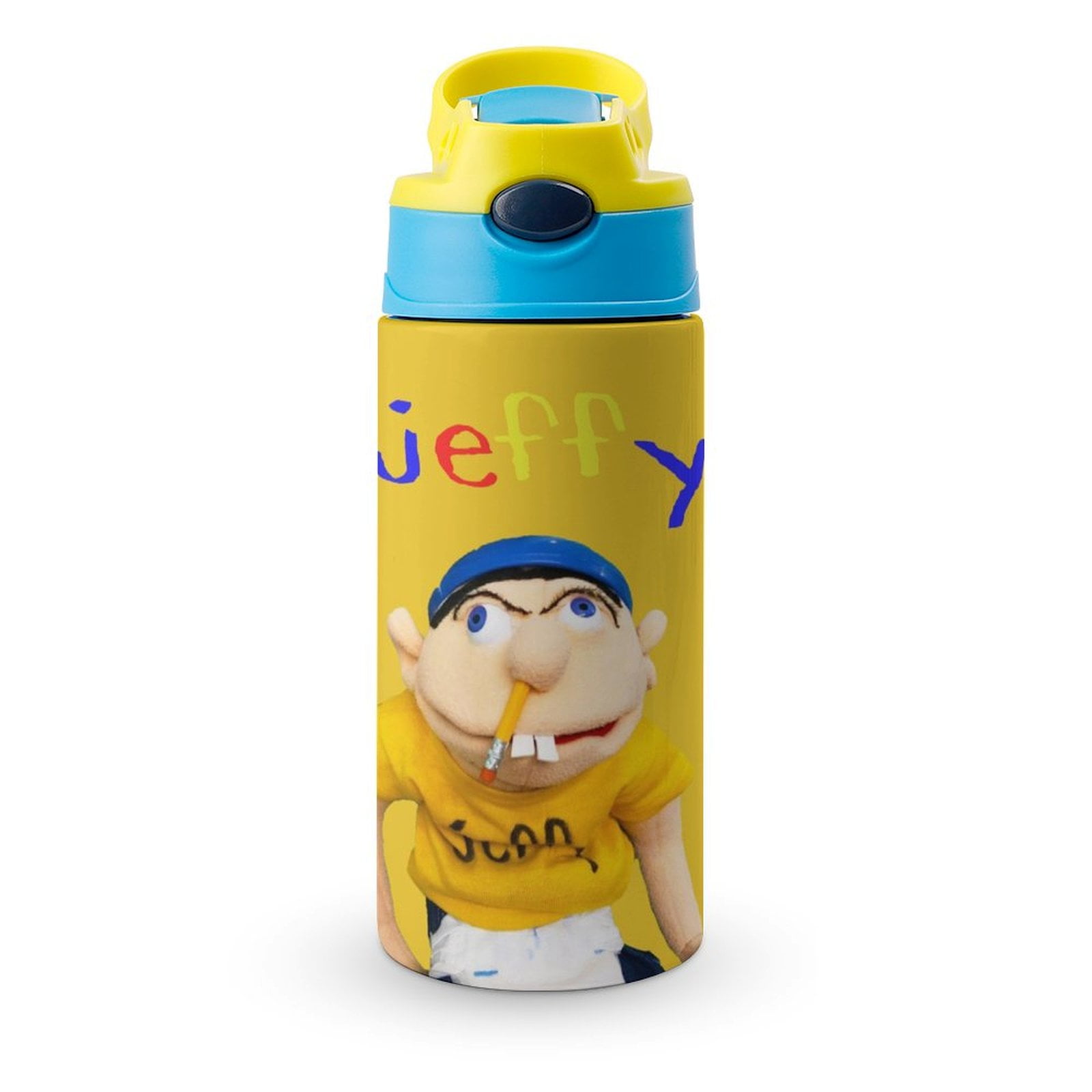 Kids SML Jeffy Water Bottle with Straw Vacuum Insulated Stainless Steel ...