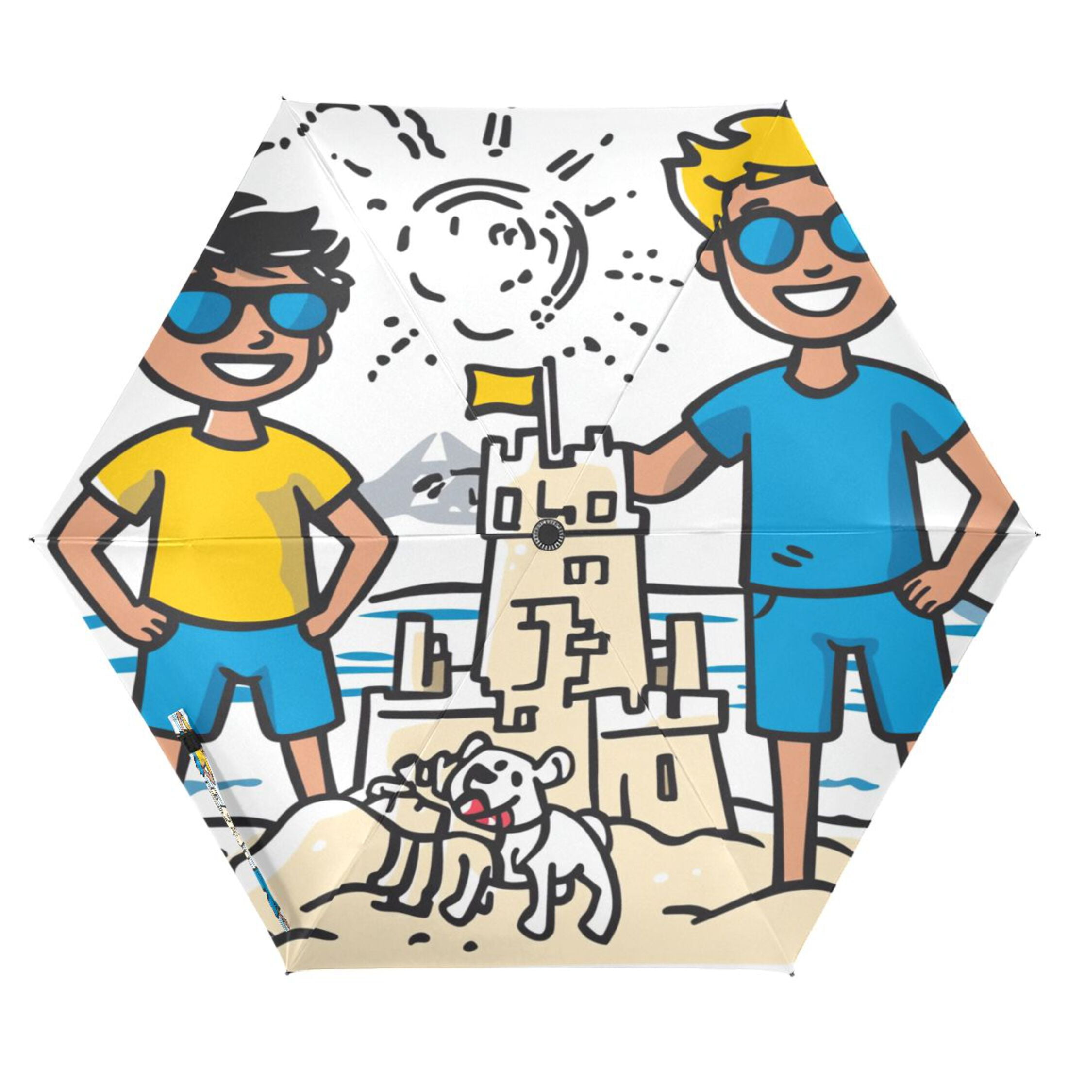 Kids Sand Castle UV50+ Sunscreen Portable Umbrella, Waterproof, Ultra ...