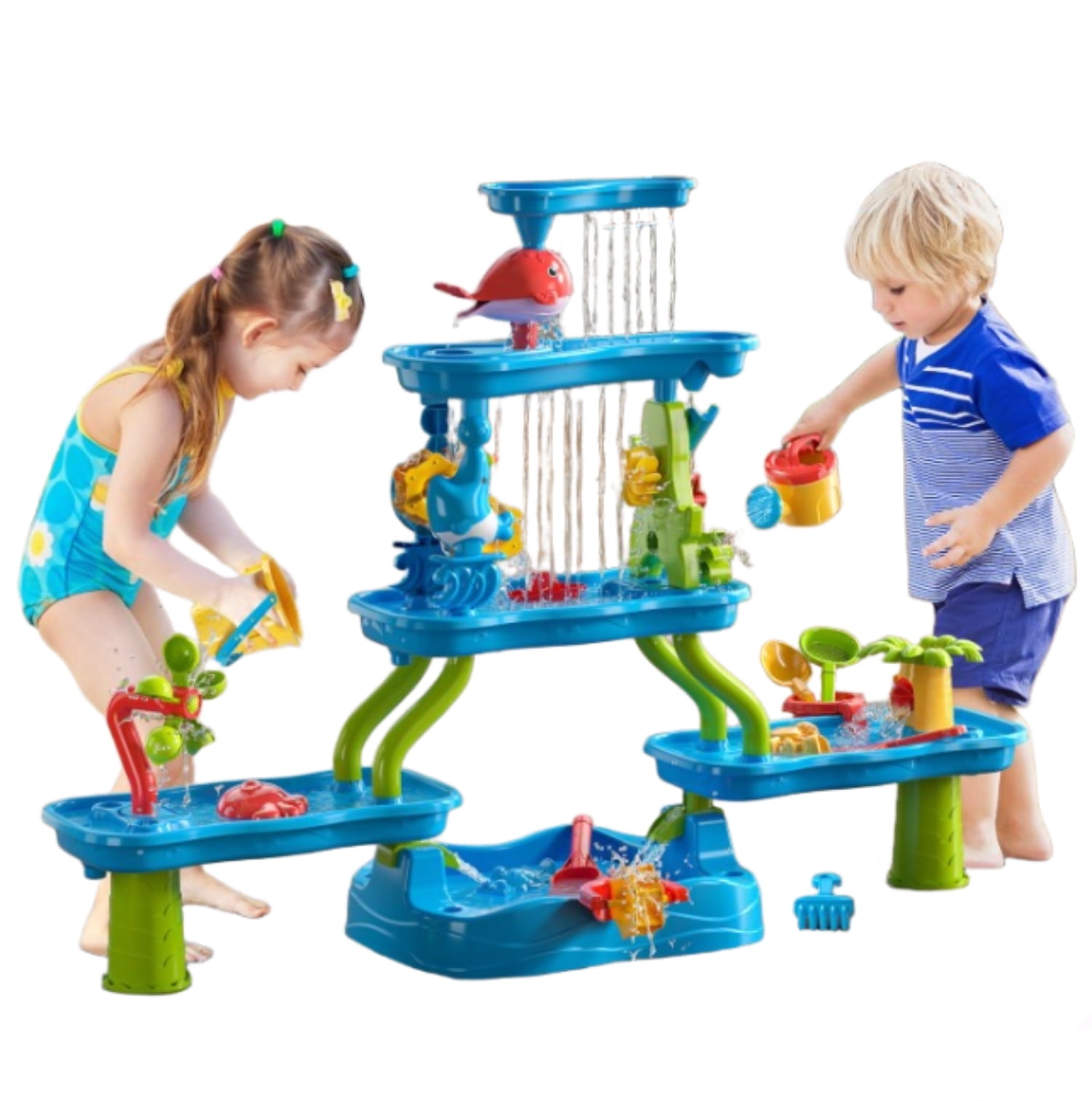 Kids Sand Water Table for Toddlers, 3-Tier Sand and Water Play Table Toys, Table Beach Sand ...