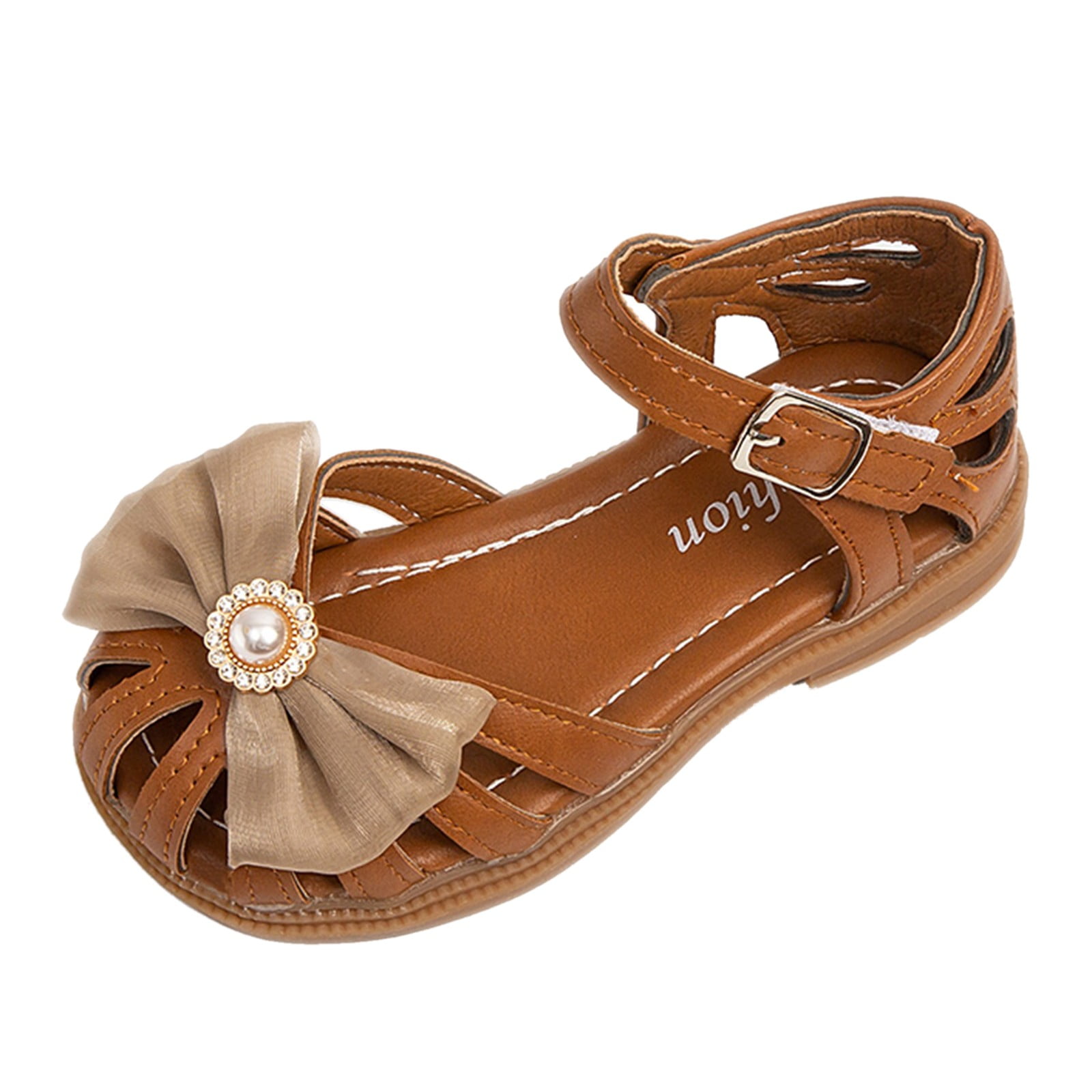Kids Sandals Girls Shoes Flat Sandals Hollow Beach Shoes Soft Sole ...