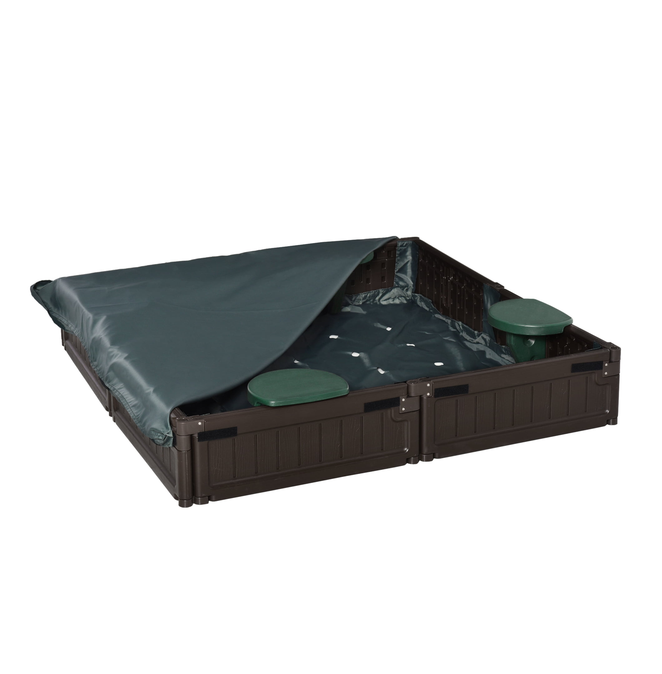 Kids Sandbox with Cover - Outdoor Garden Bed Play Station - Easy ...