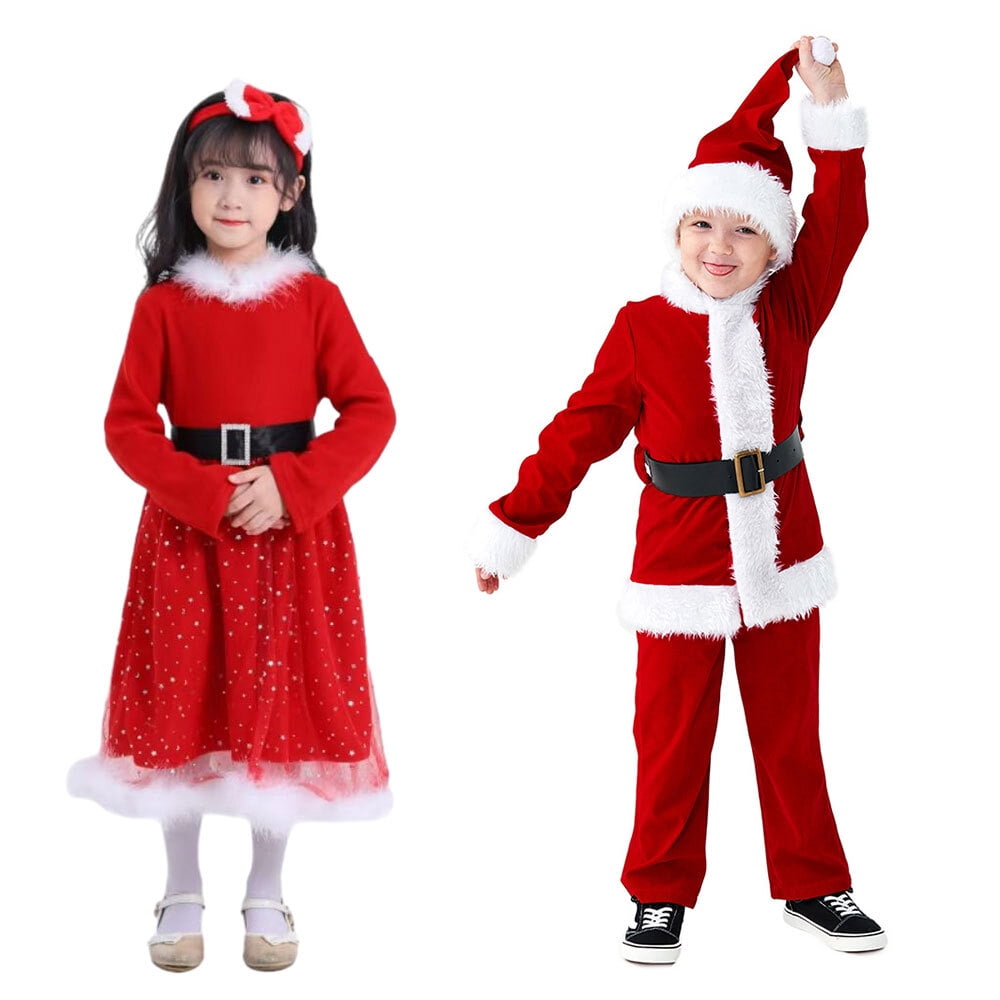 Kids Santa Claus Costume Suit Christmas Halloween Cosplay Set - Walmart.com