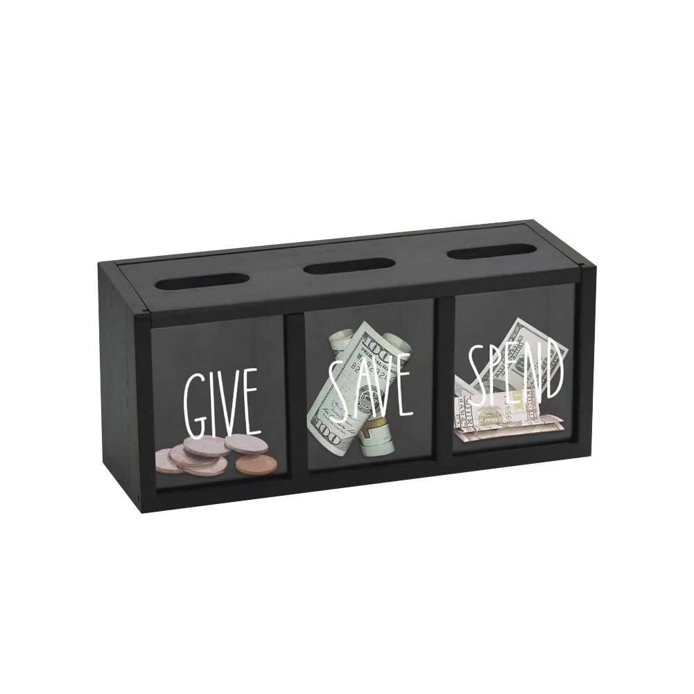 Kids Saving Box Wooden Personalized Wall Mounted Piggy Room Living Bank ...