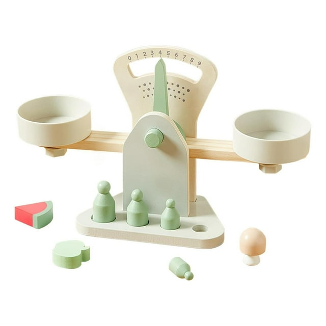 Kids Scale Wooden Pan Scale Educational Math Game Weight Scale ...
