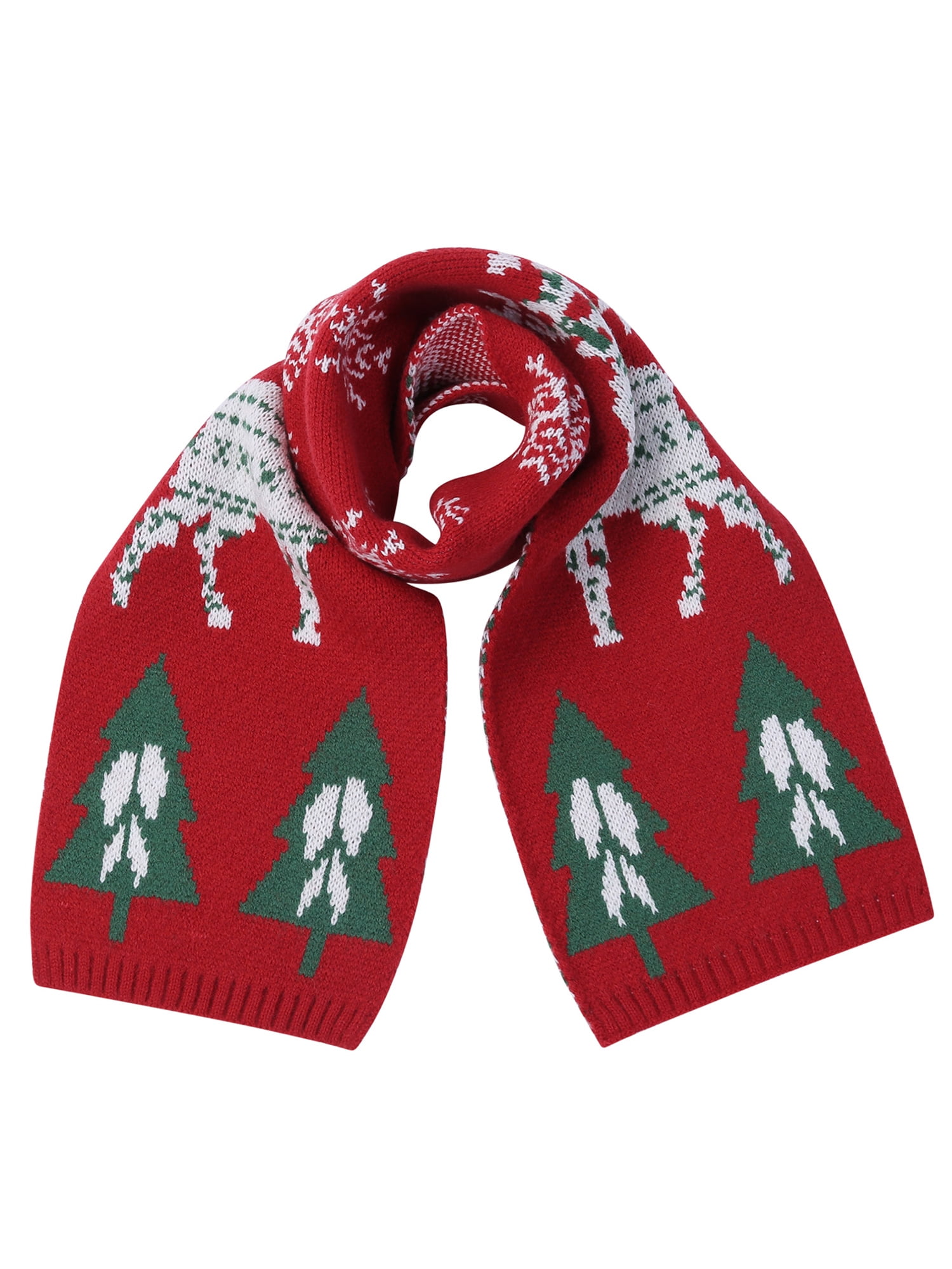 Kids Scarves, Christmas Tree/ Deer Print Rectangular Neckerchief ...