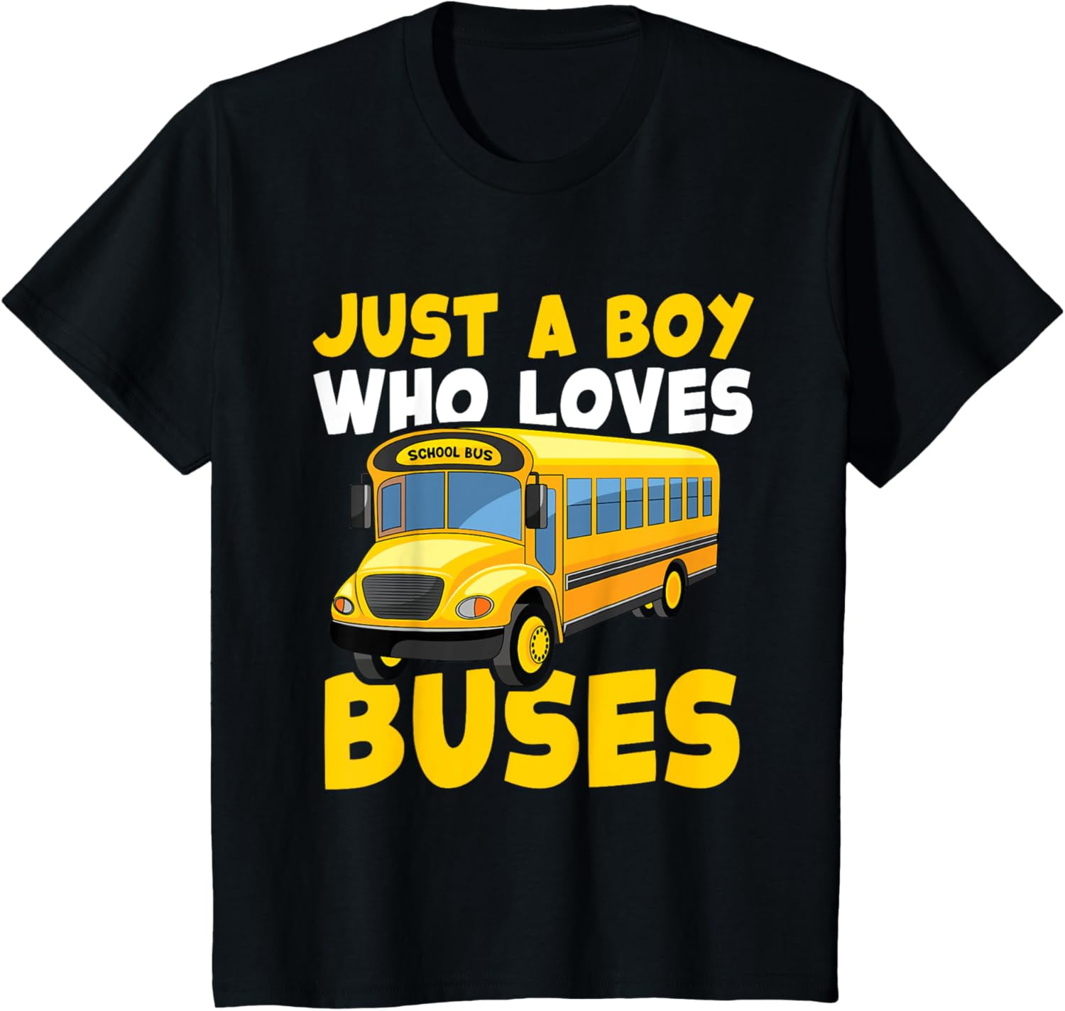 Kids School Bus Costume Just a Boy who loves Buses T-Shirt - Walmart.com