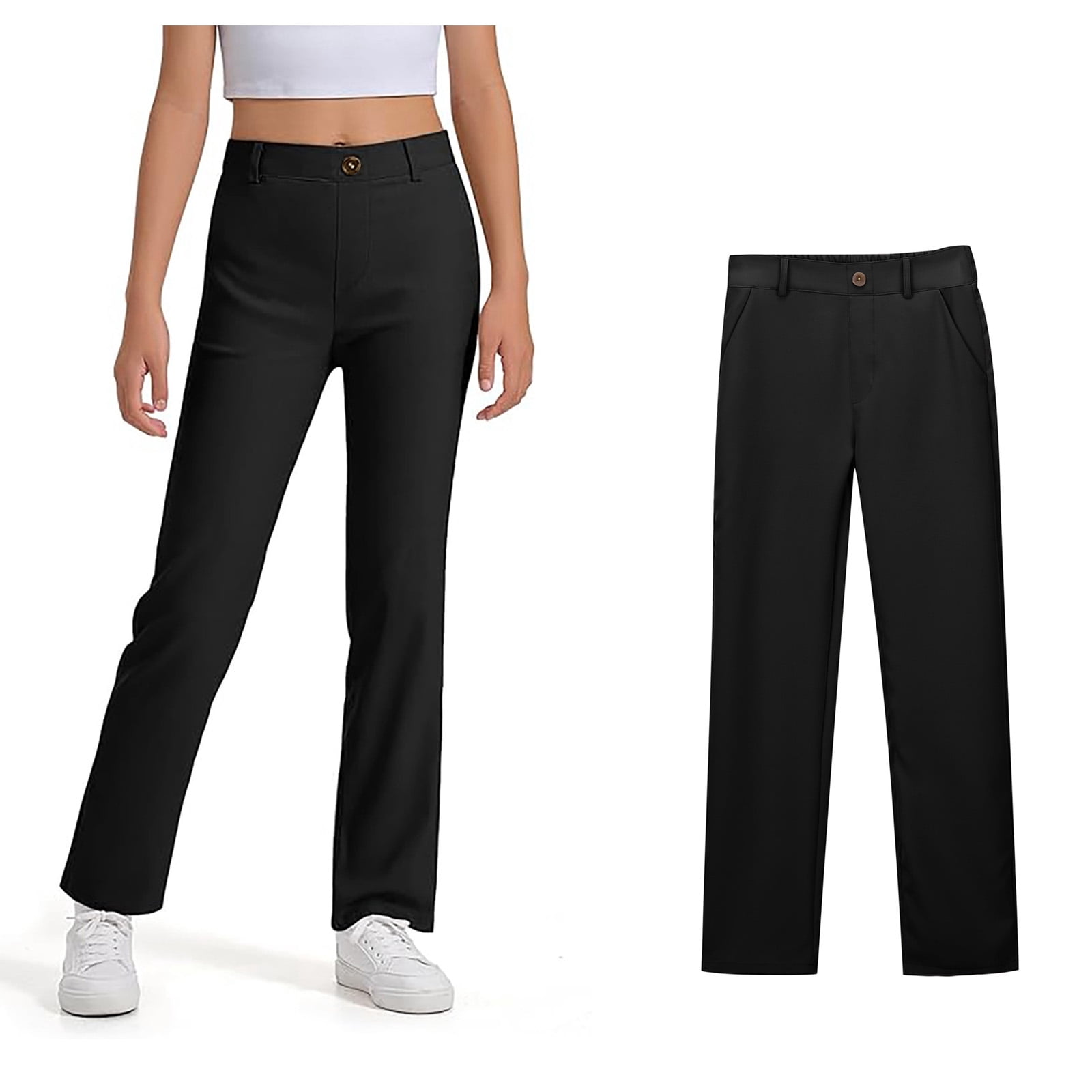 Kids School Uniform Pants for Girls Skinny Pants Stretch Pants With ...