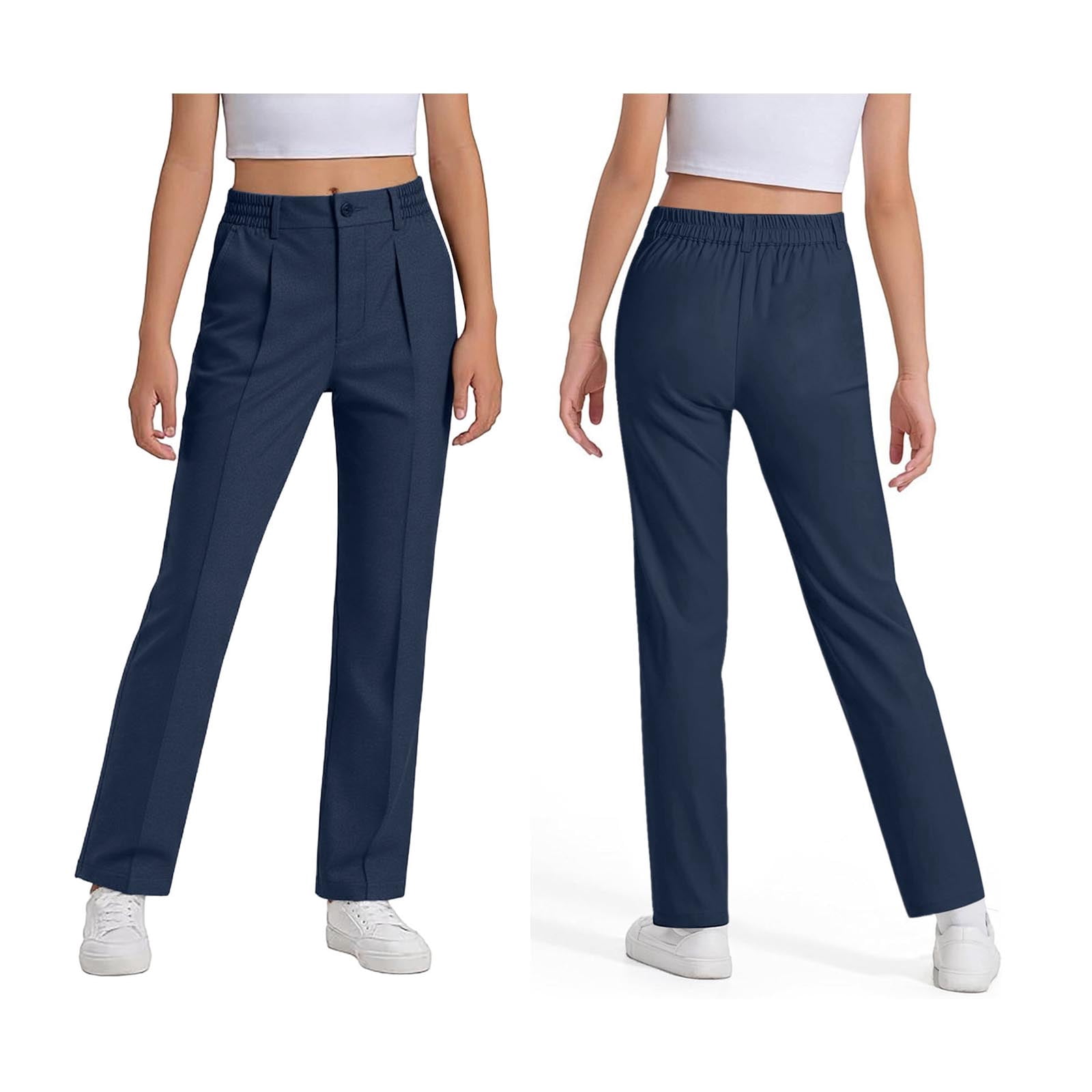 Kids School Uniforms for Boys Dress Pants High Stretchy Straight Pants ...