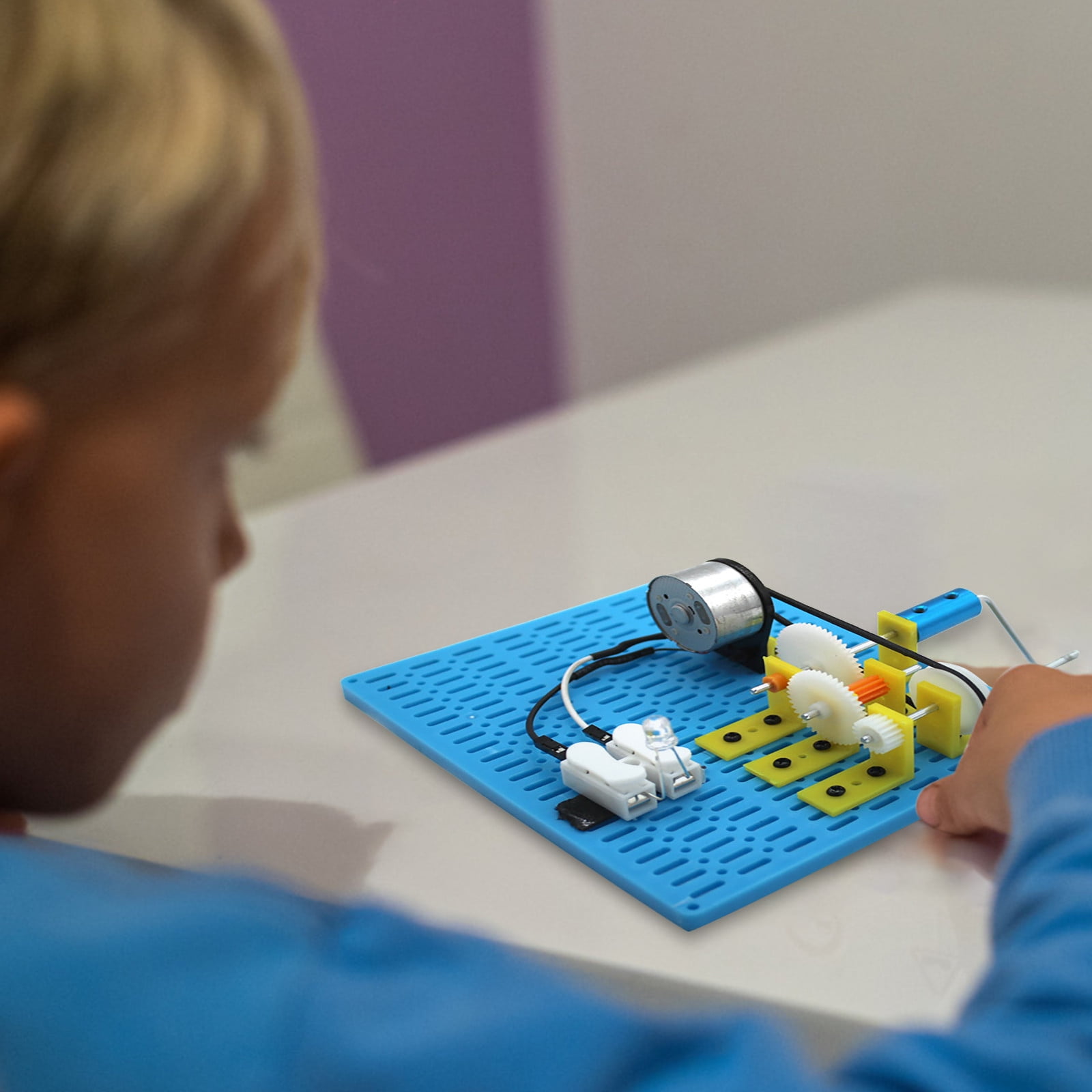 Kids Science Experiment Kit LED Hand Crank Toy Mini Model Educational ...