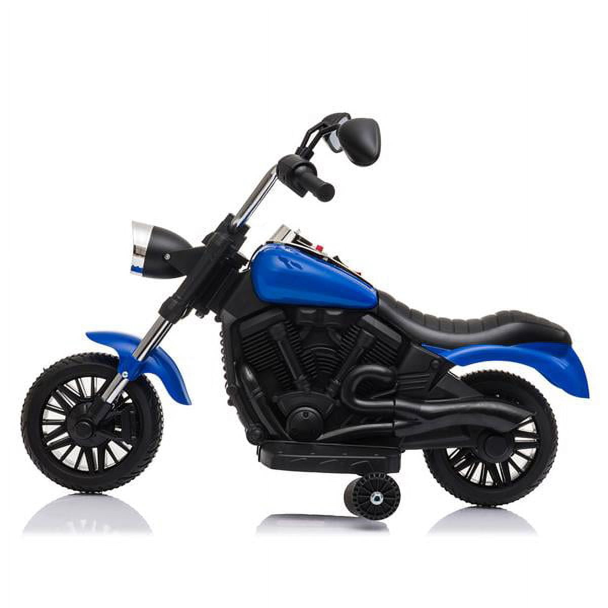 Kids Scooter, 6V Battery Powered Ride On Motorcycle w/Training Wheels ...