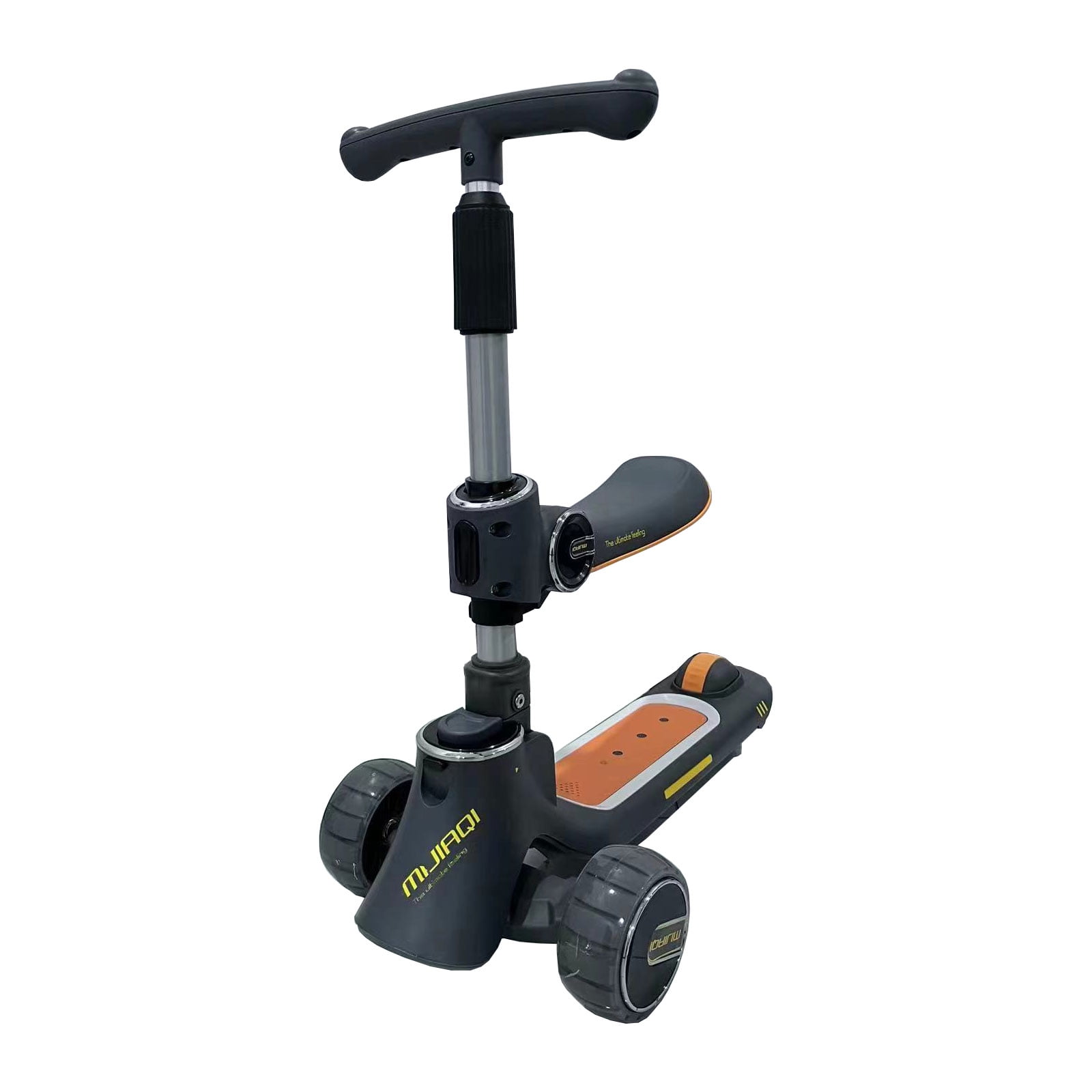 Kids Scooter with Foldable/Removable Seat - Adjustable 4-Height 3-Wheel ...