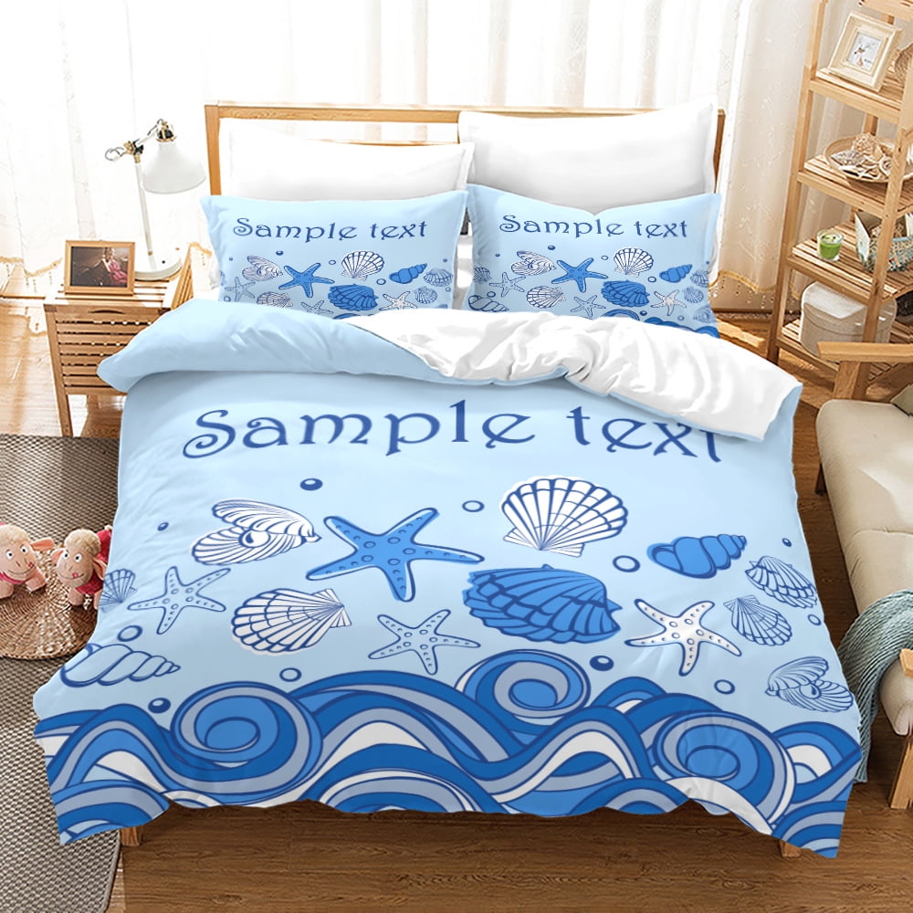 Kids Sea Animal Duvet Cover Set Shark Fish Turtle Whale Octopus Comforter Cover Marine Life ...