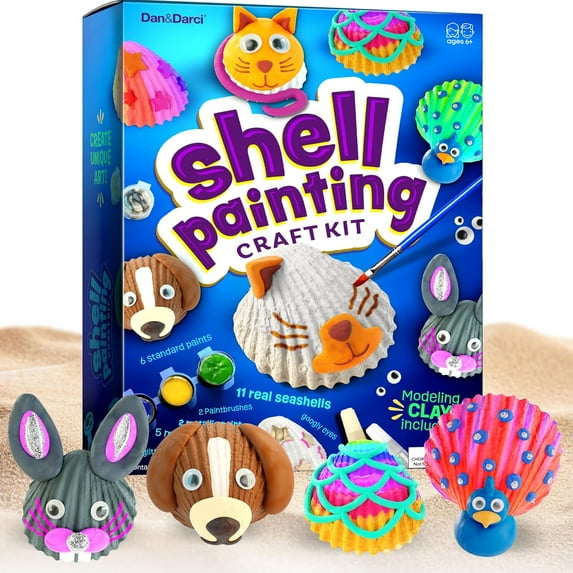 Kids Sea Shell Painting Kit - Arts & Crafts Christmas Gifts for Boys ...