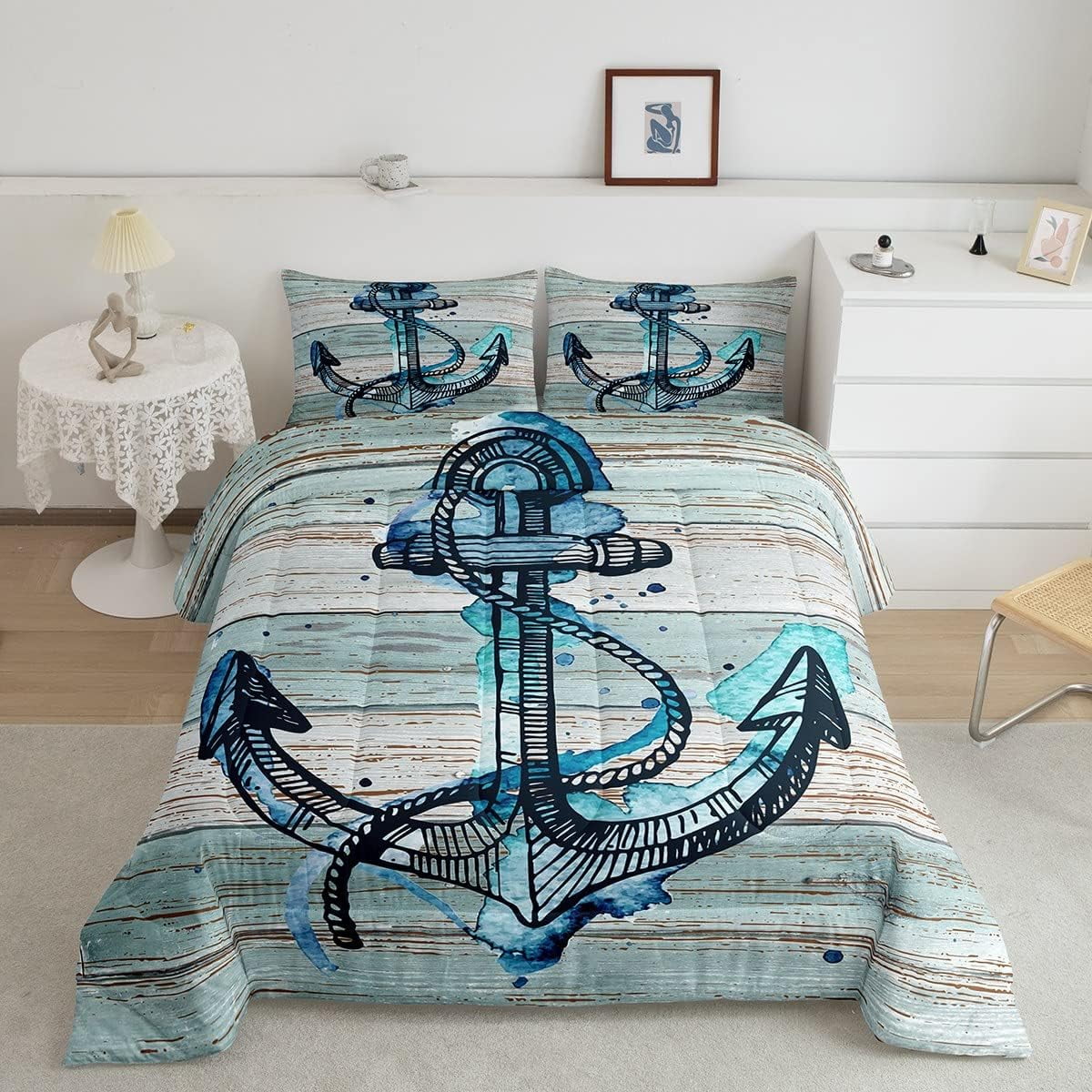 Kids Sea Turtle Comforter Set Twin Watercolor Tortoise Bedding Set ...