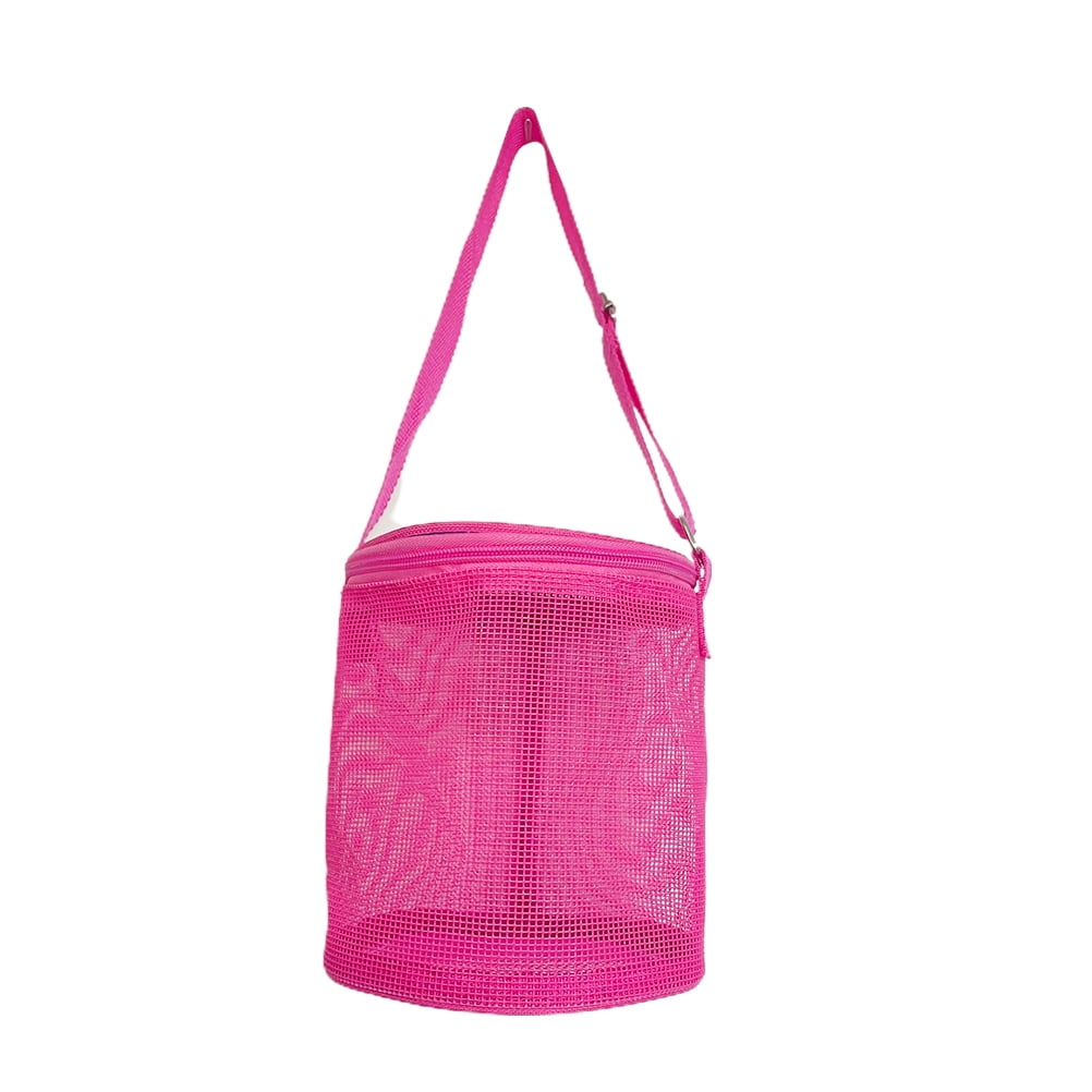 Kids Seashell Mesh Bag Tote Cylinder Shell Collecting Bags Beach Toy ...