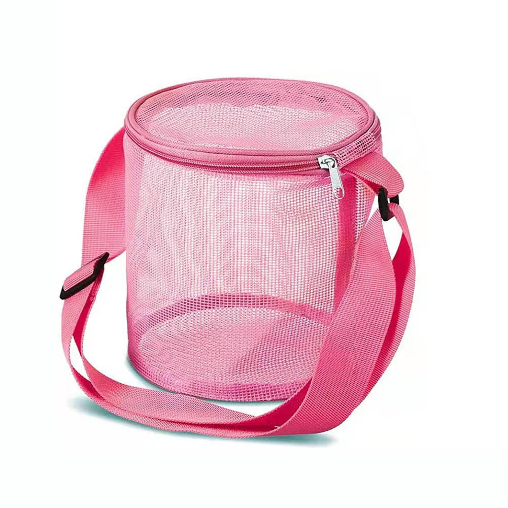 Kids Seashell Mesh Bag Tote Cylinder Shell Collecting Beach Toy Bag ...