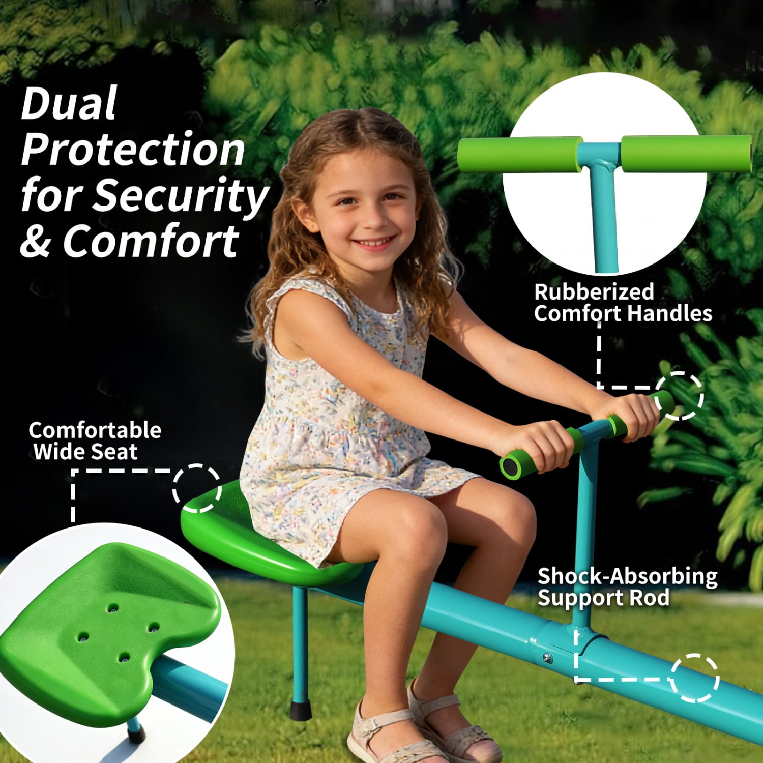 Kids Seesaw Outdoor Play Equipment 360 Swivel Spin Teeter Totter ...