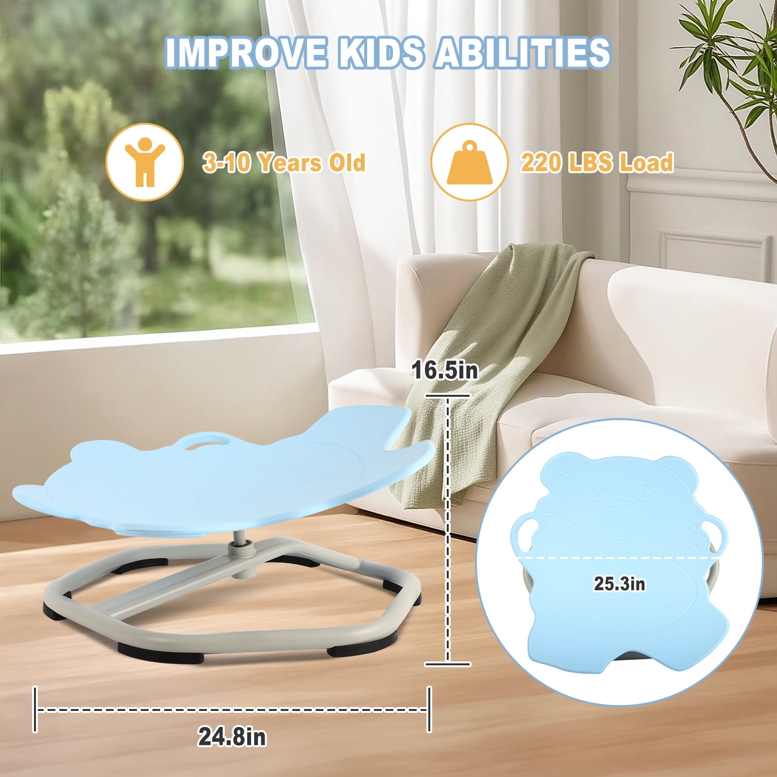 Kids Sensory Chair, Spinning Chair for Autistic Kids, 360° Sit and Spin ...