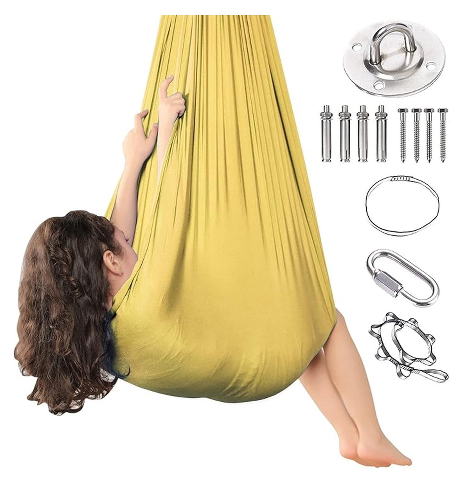 Kids Sensory Hammock 360° Rotating Therapy Swing Indoor Hanging Chair ...