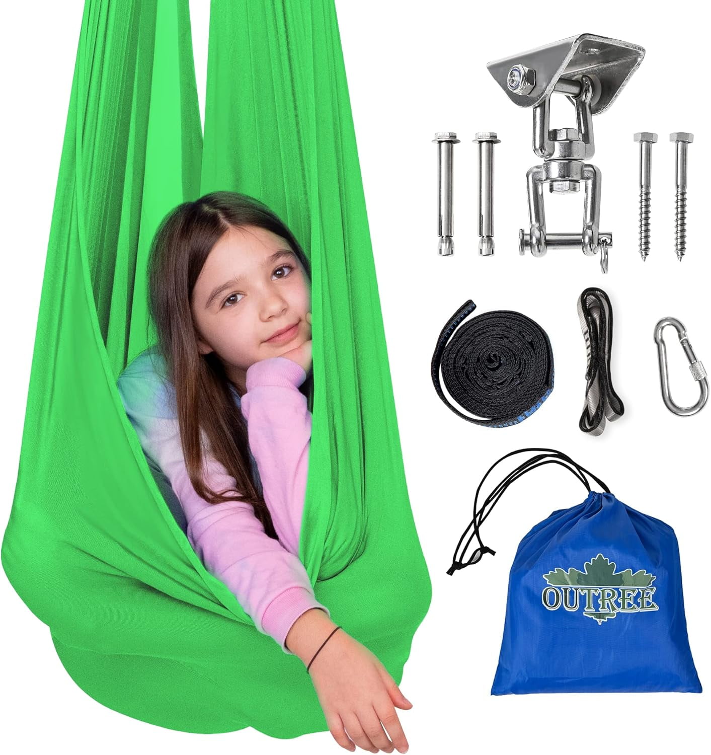 Kids Sensory Swing with 360 Swivel Hanger, Indoor Therapy Swing for ...