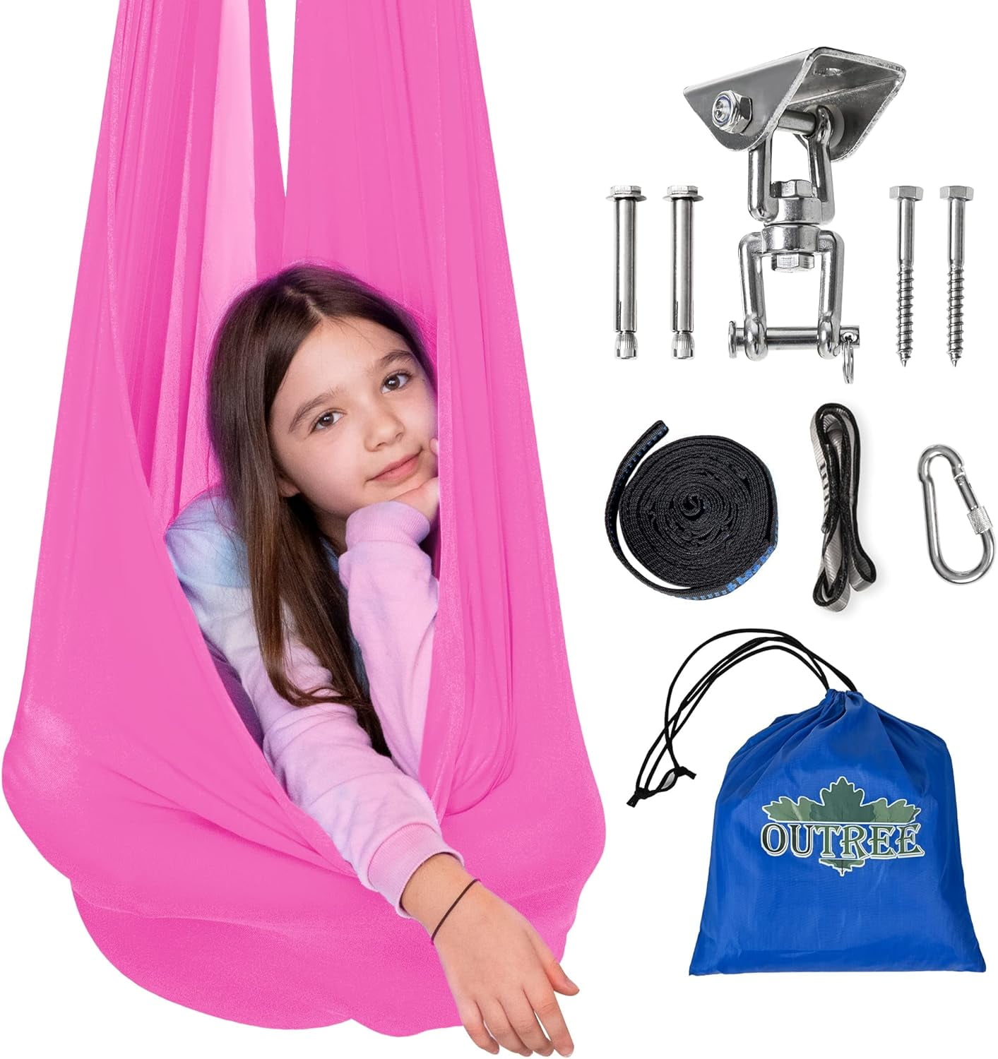Kids Sensory Swing with 360 Swivel Hanger, Indoor Therapy Swing for ...