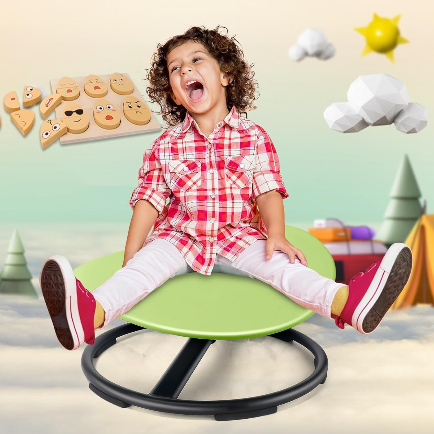 Kids Sensory Swivel Chair, Autism Sensory Spinning Chair for Autistic ...