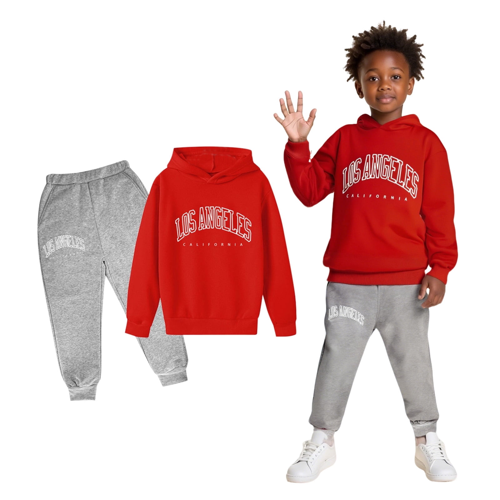 Kids Sets for Girls Long Sleeve Basic Hoodie and Jogger Sweatpants 2 ...