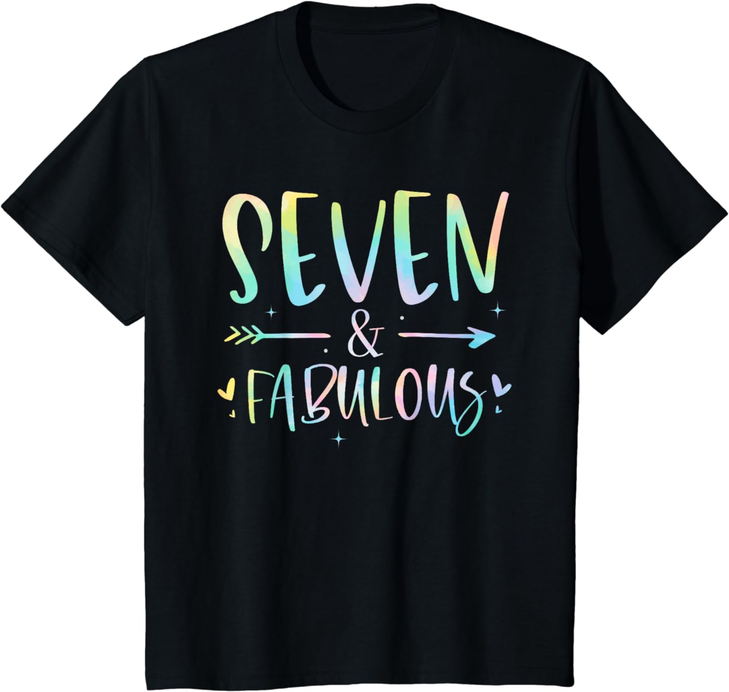 Kids Seven and Fabulous 7 Year Old Girls Birthday Tie Dye T-Shirt ...