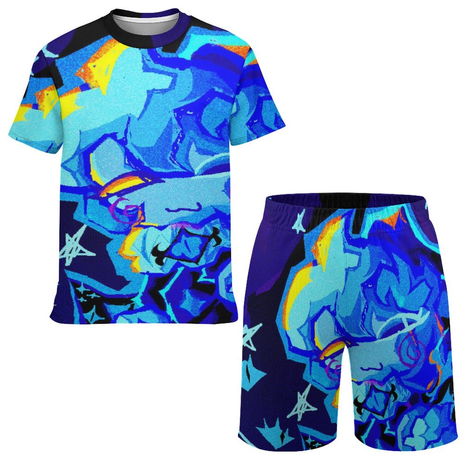 Kids Shadow Milk Cookie Shirts And Short Set Short Sleeve Tracksuits ...