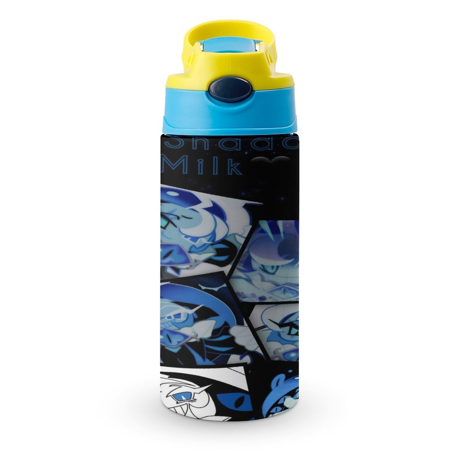 Kids Shadow Milk Cookie Water Bottle with Straw Lid Vacuum Insulated ...