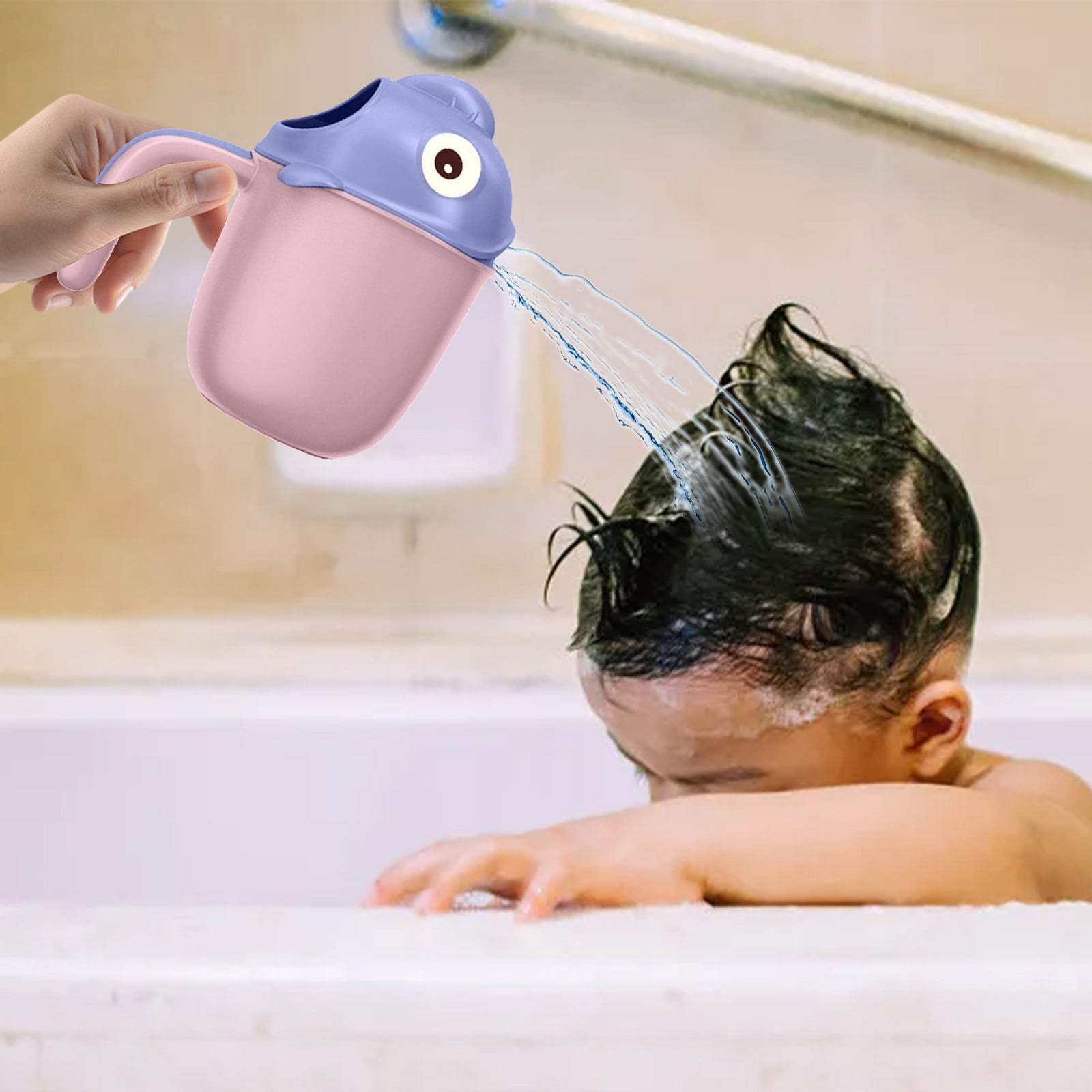 Kids Shampoo Cup Baby Shower Spoon Bath Rinse Cup Bath and Shower Pot ...