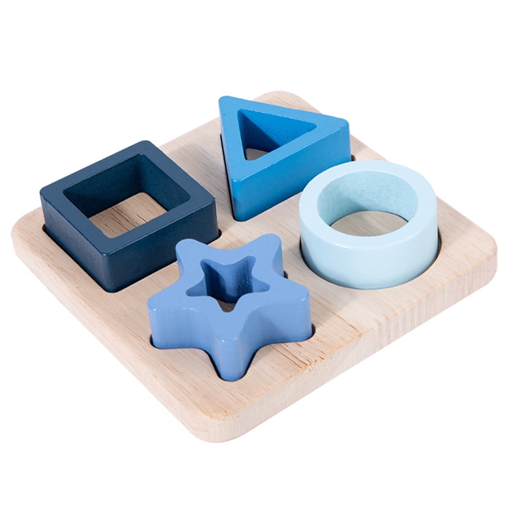Kids Shape Sorter Toy Wooden Geometry Matching Sorting Game Preschool ...