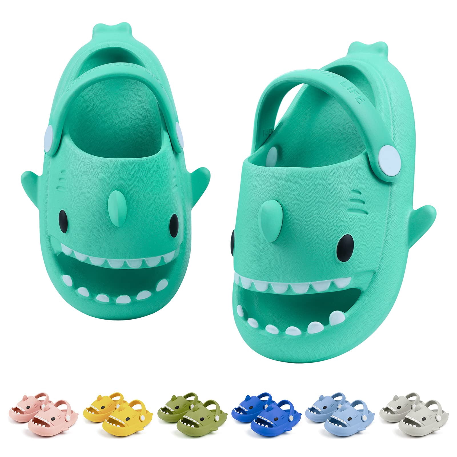 Kids Shark Cloud Slides Toddler Boys Girls Shower Slippers Boys Girls ...