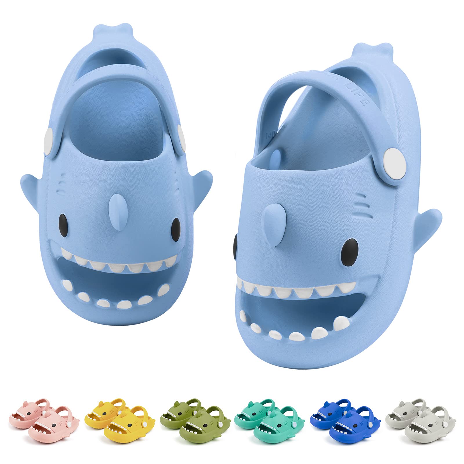 Unisex Shark Slides Non-Slip Novelty Open Toe Sandals Cute Beach ...