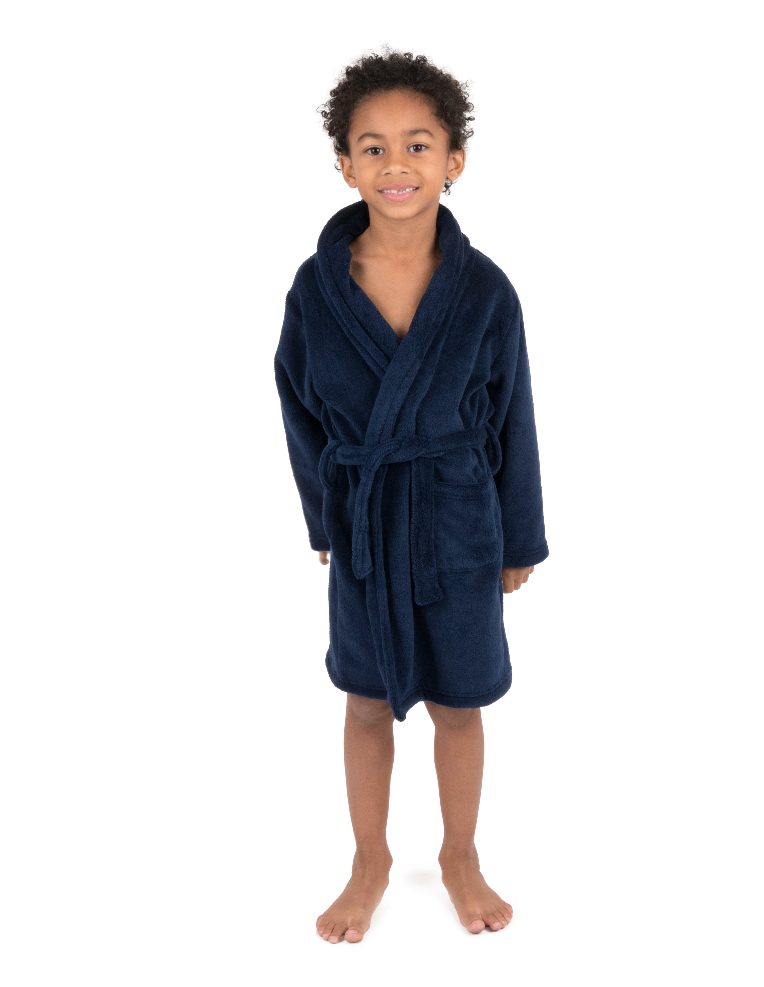 Kids Shawl Collar Fleece Robe Navy 10 Year - Walmart.com