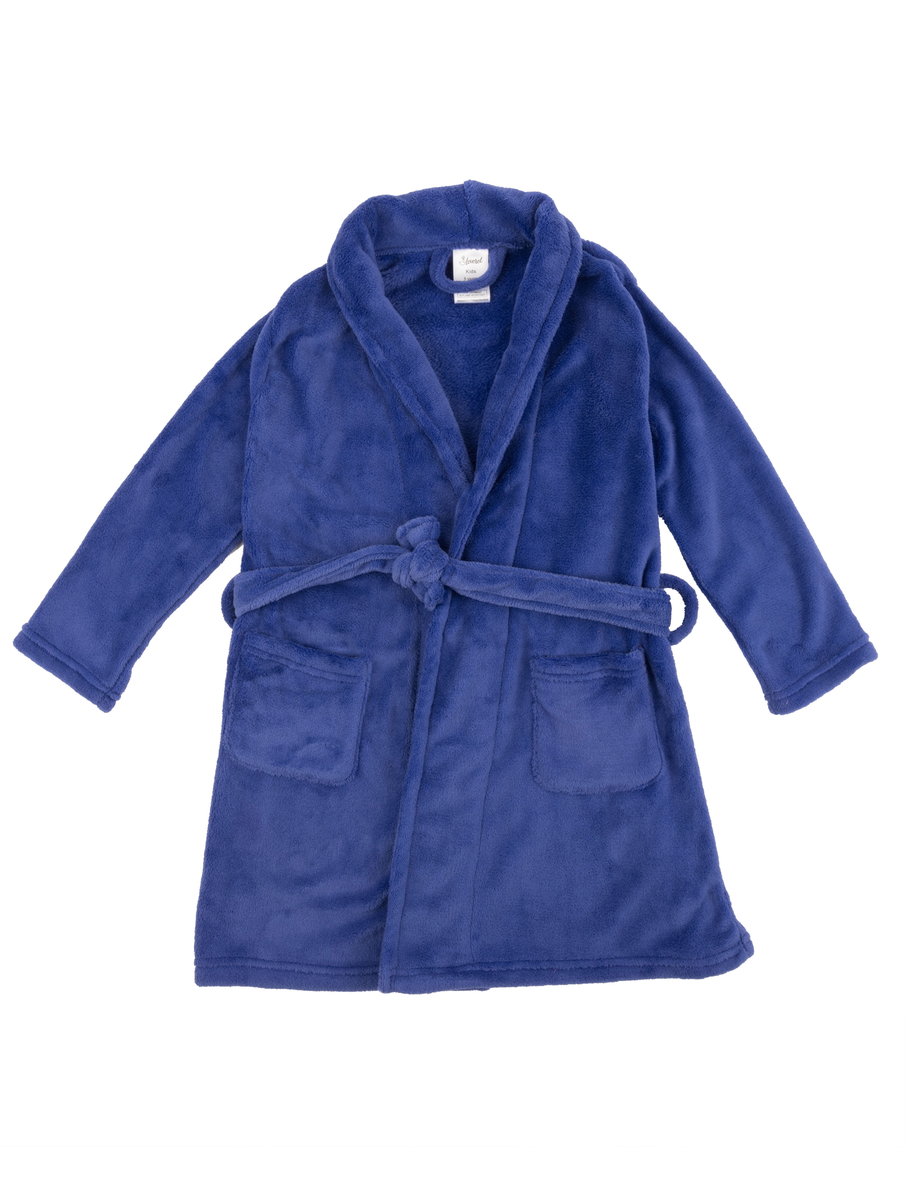 Kids Shawl Collar Fleece Robe Royal Blue 6 Year - Walmart.com