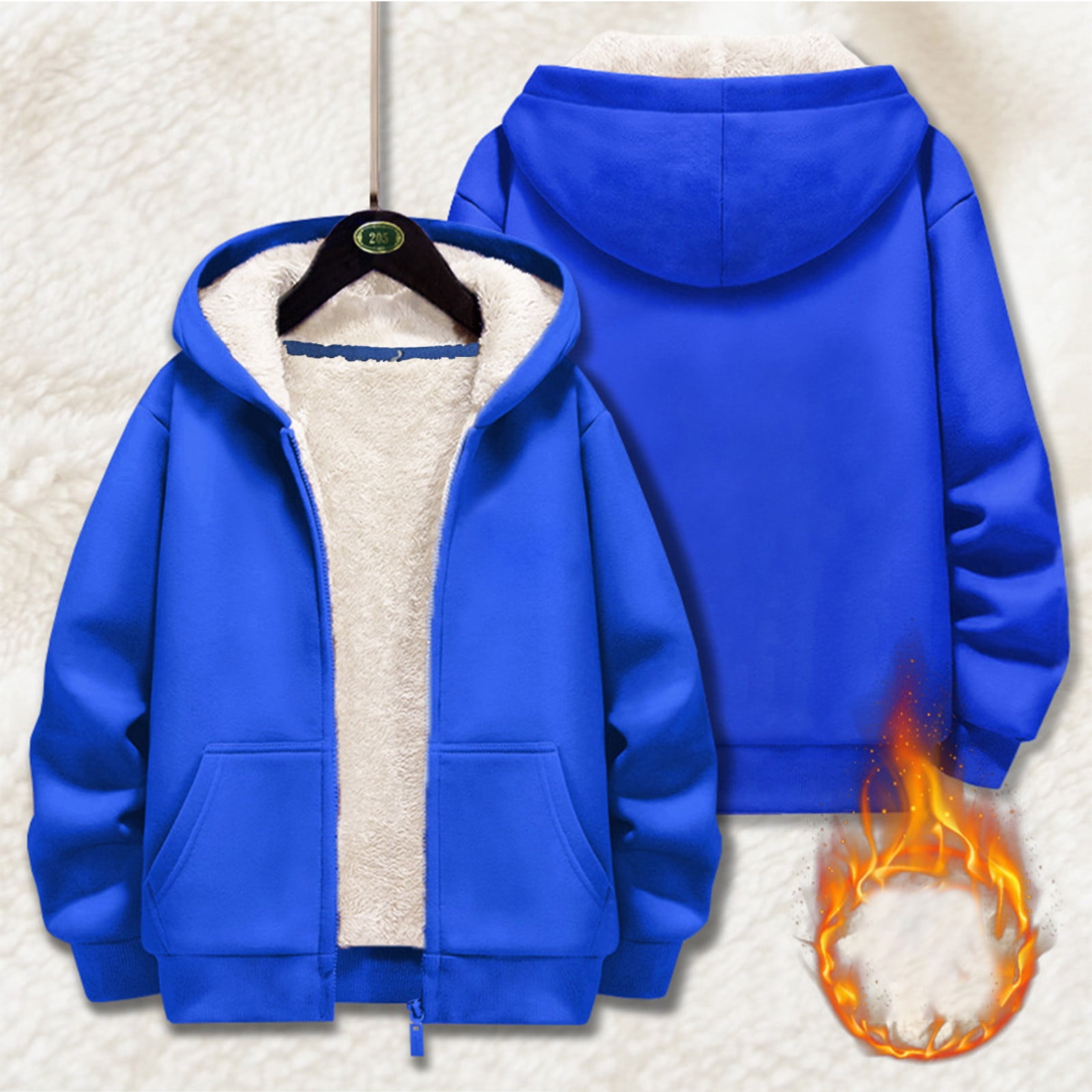 Kids Sherpa Lined Hoodie Fleece Jacket Boys Girls Full Zip Warm ...