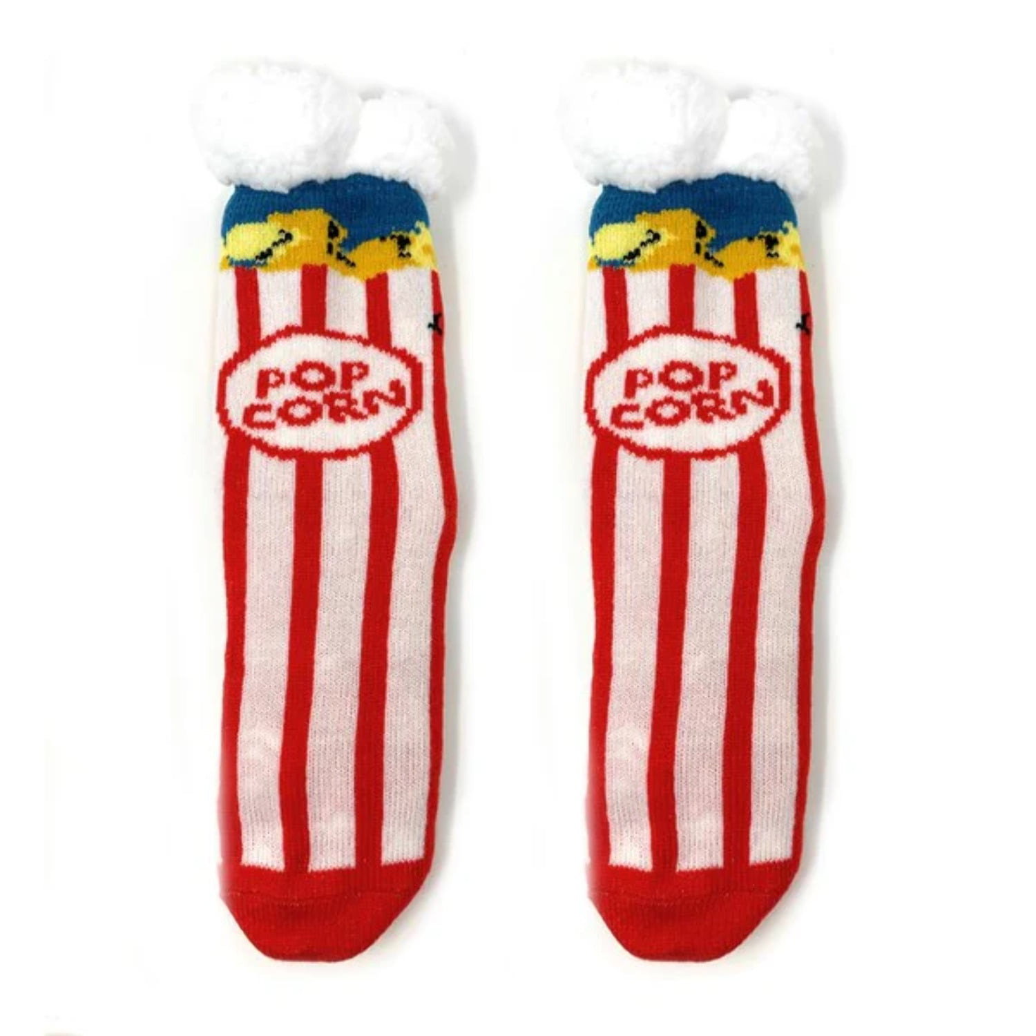 Kids Sherpa Slipper Sock - Box o' Popcorn - Walmart.com