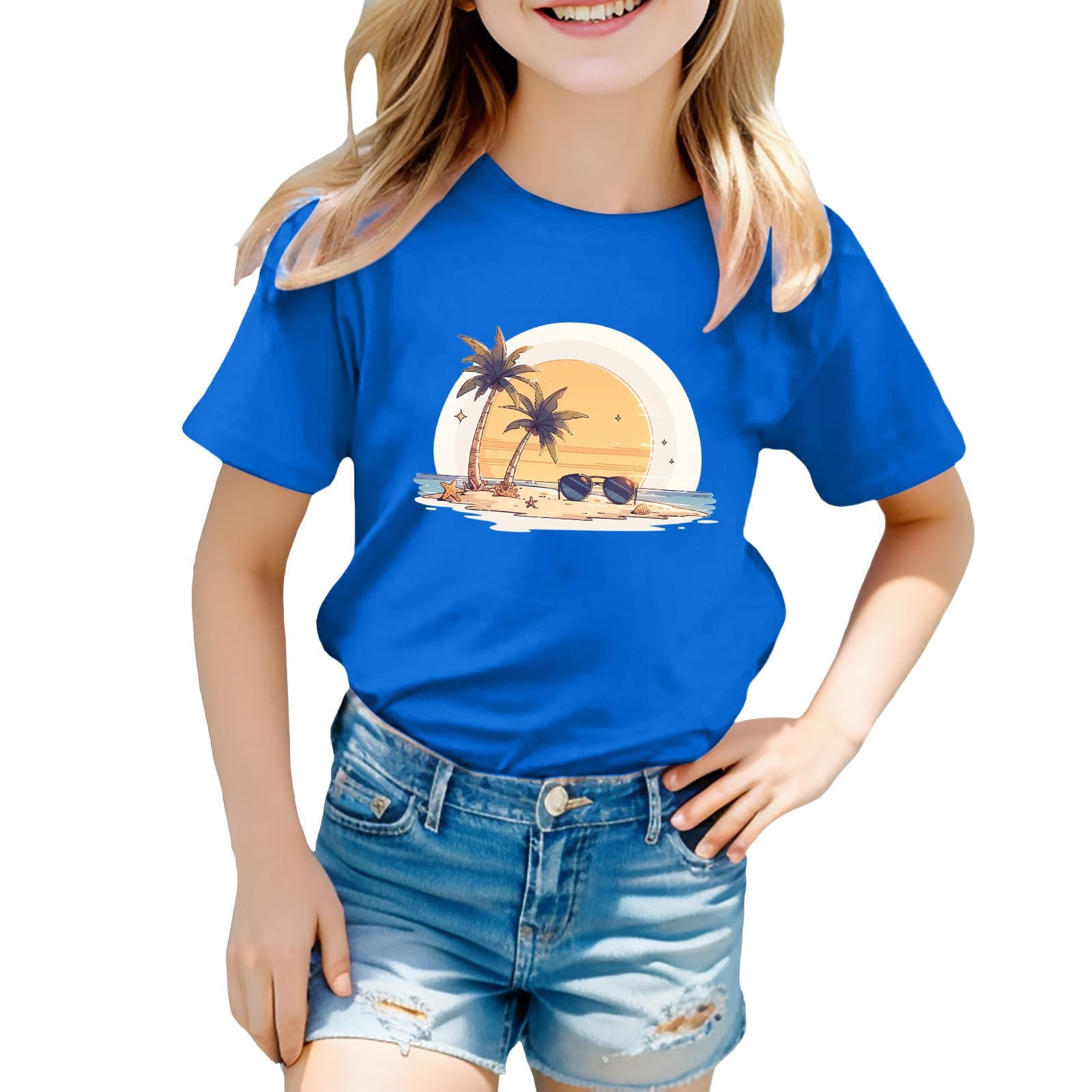 Kids Shirts For Girls Summer Short Sleeve Shirts For Girls Oversized ...