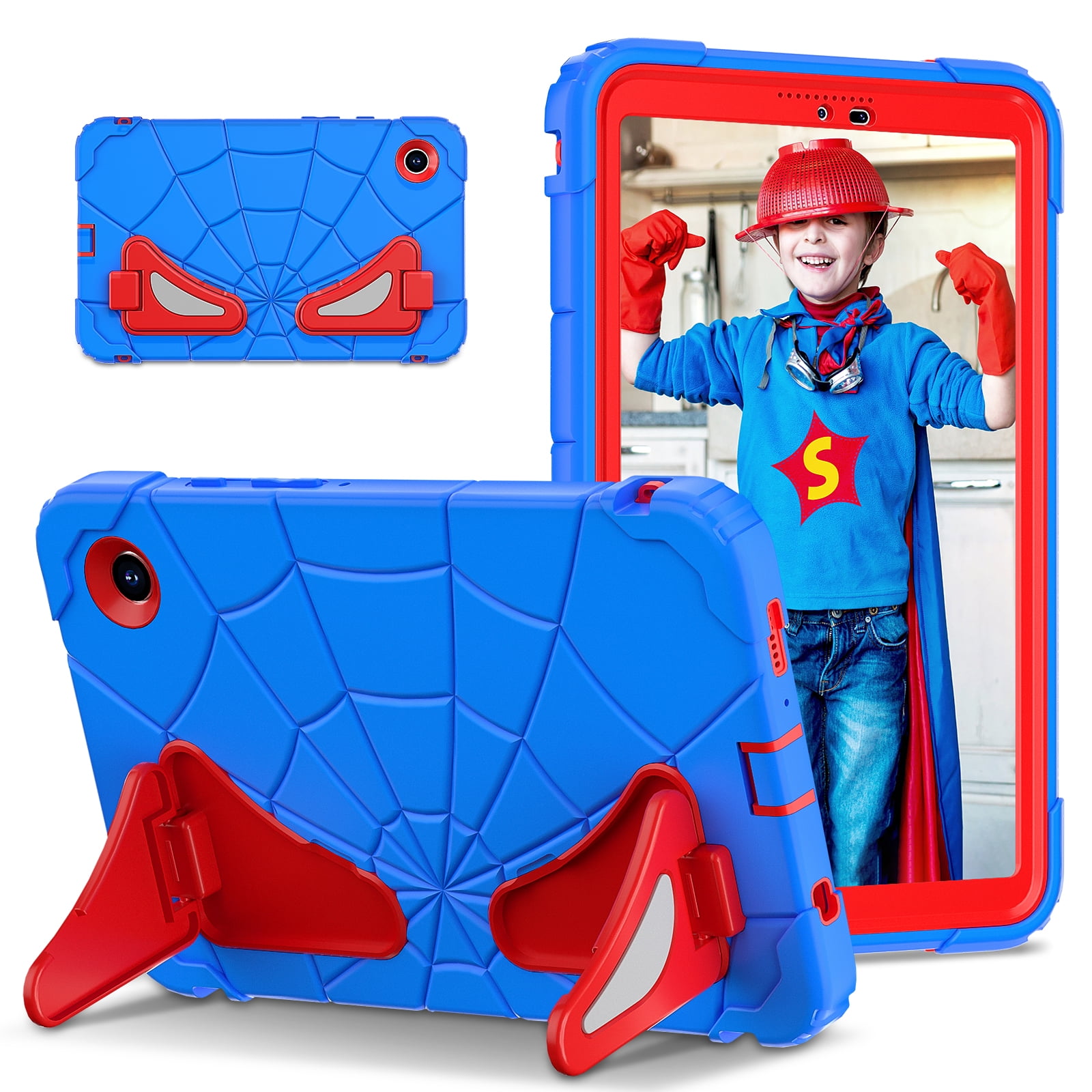 Kids Shockproof Tablet Heavy Duty Case with Foldable Double Stand for ...