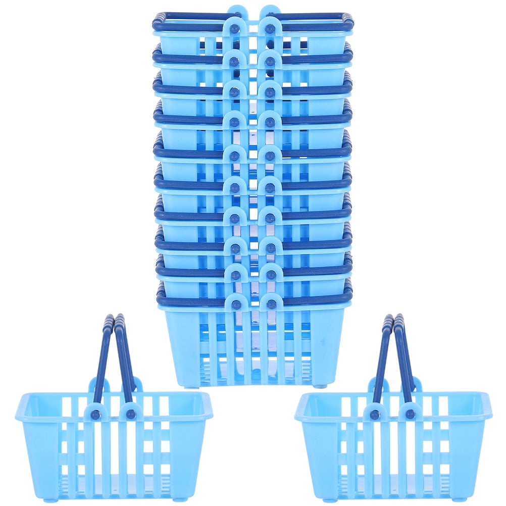 Blue Mini Shopping Basket for Decoration Made of Plastic Lightweight ...