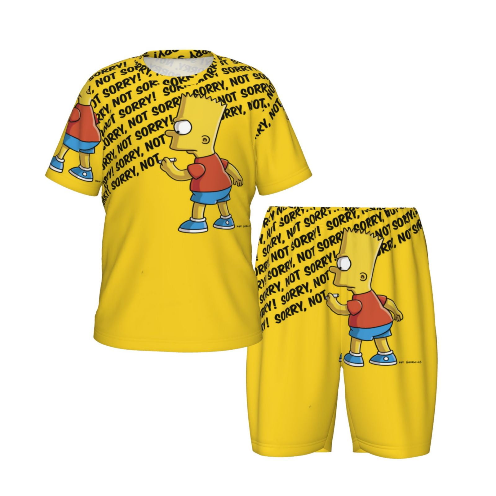 Kids Simpsons Pajama Set Kids Cartoon Tee Shirt And Short Set 2PCS ...
