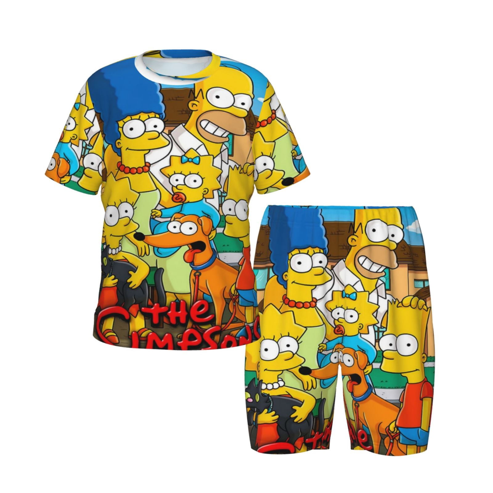 Kids Simpsons Pajama Set Kids Cartoon Tee Shirt And Short Set 2PCS ...