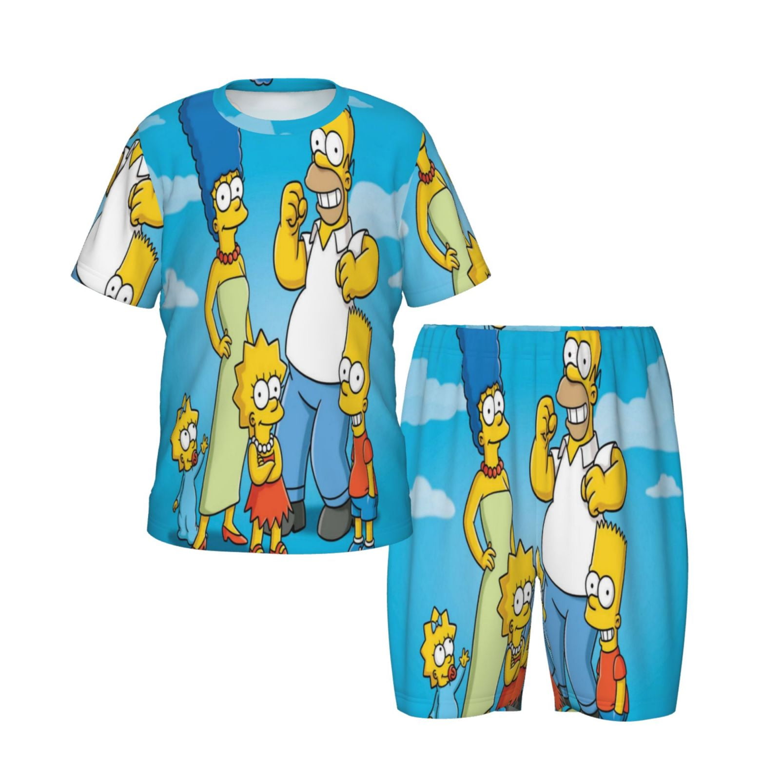 Kids Simpsons Pajama Set Kids Cartoon Tee Shirt And Short Set 2PCS ...
