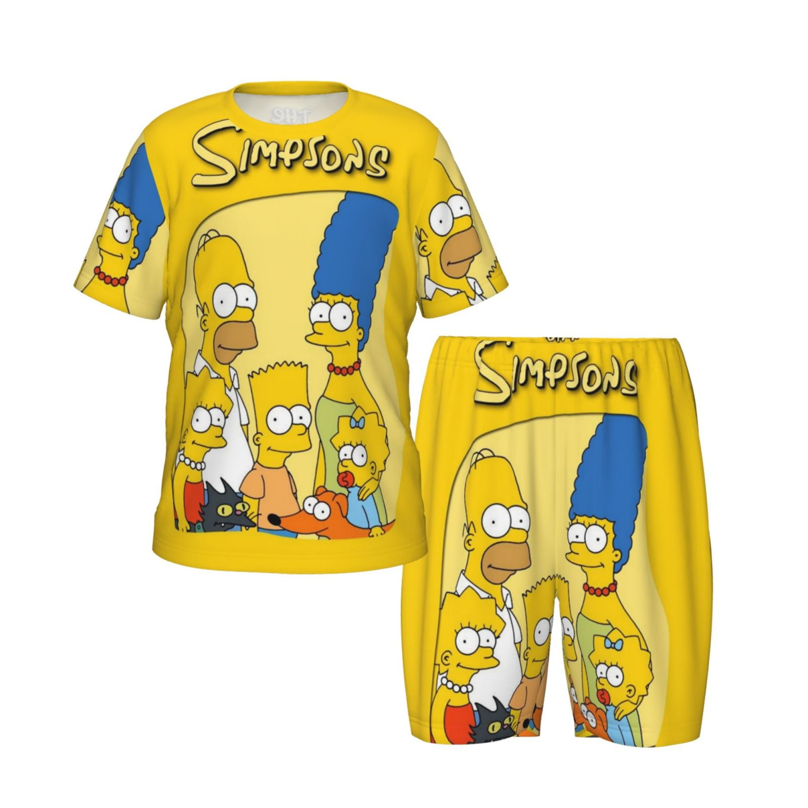 Kids Simpsons Pajama Set Kids Cartoon Tee Shirt And Short Set 2PCS ...