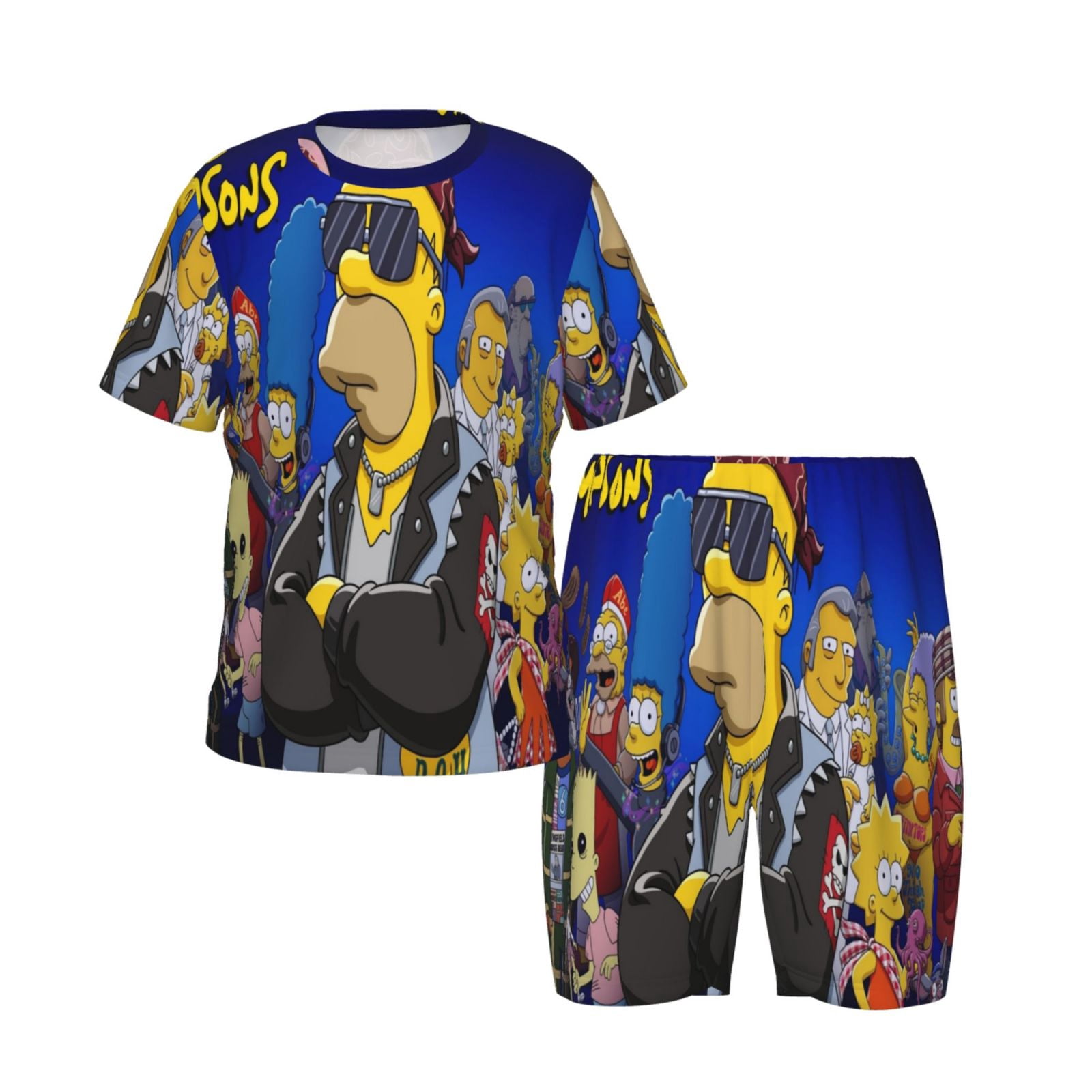 Kids Simpsons Pajama Set Kids Cartoon Tee Shirt And Short Set 2PCS ...